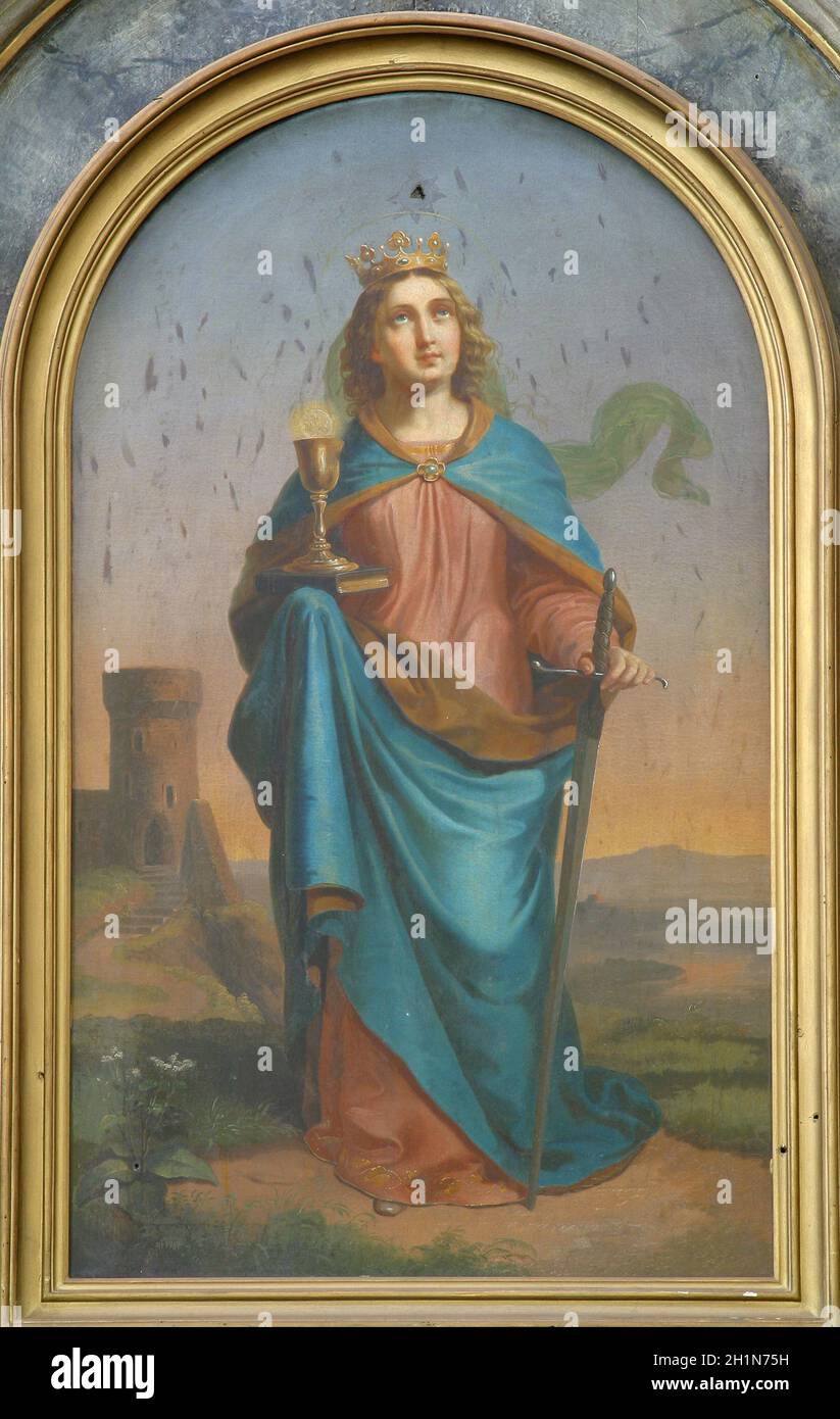 Heilige Barbara, Altarbild auf dem Hauptaltar in der Kirche der Heiligen Barbara in der ...