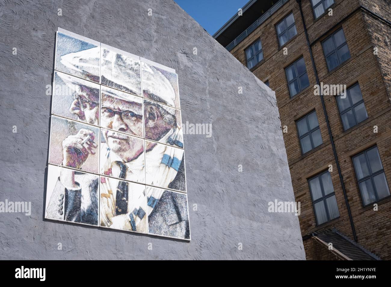 Portrait von David Hockney aus Tausenden von lackierte Nägel, in wenig ...