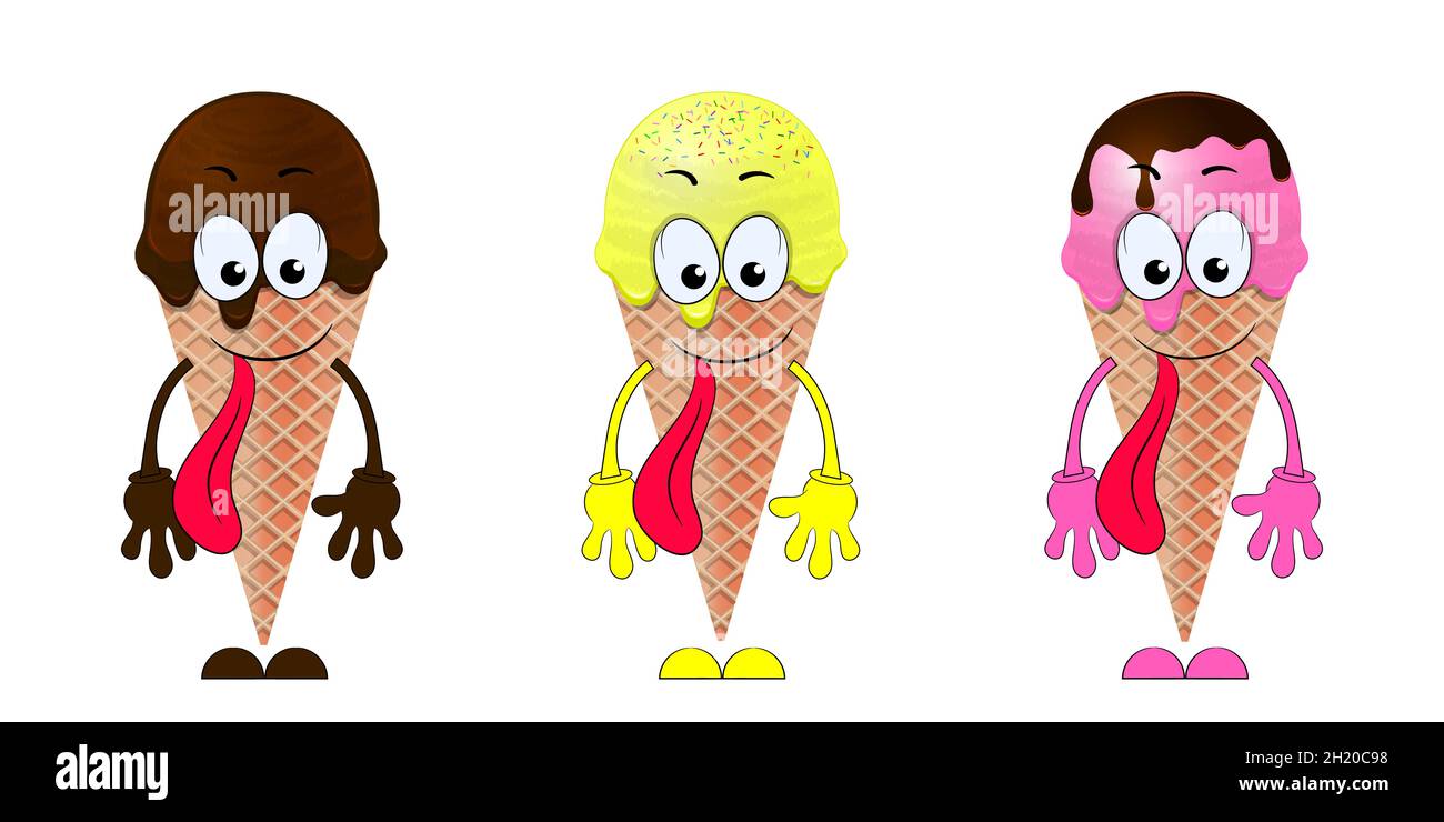 Cartoon-Eis. Vektorgrafik auf weißem Hintergrund Stock-Vektorgrafik - Alamy