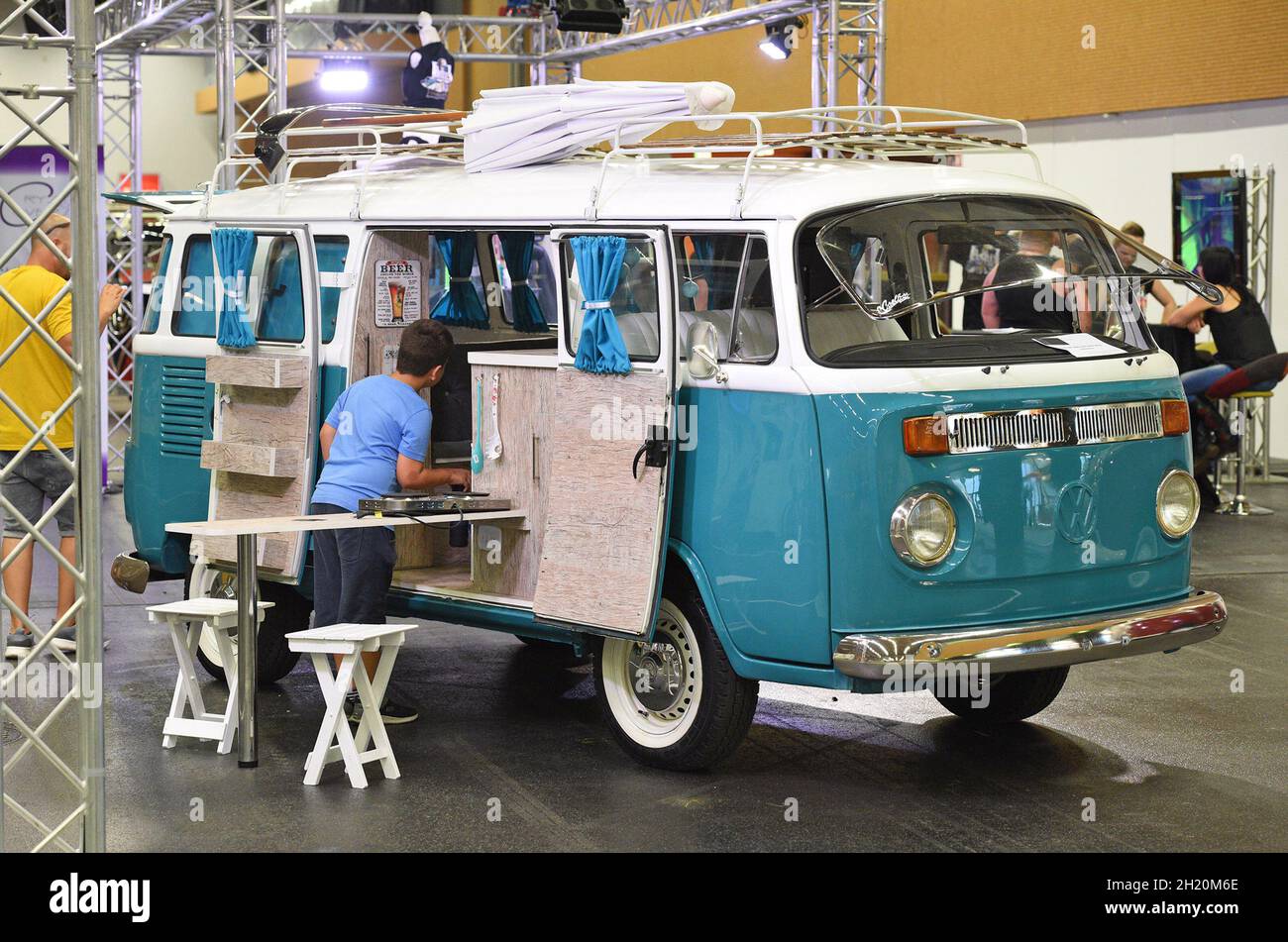 Oldtimer bei einer Ausstellung in Wels (Oberösterreich, Österreich ...