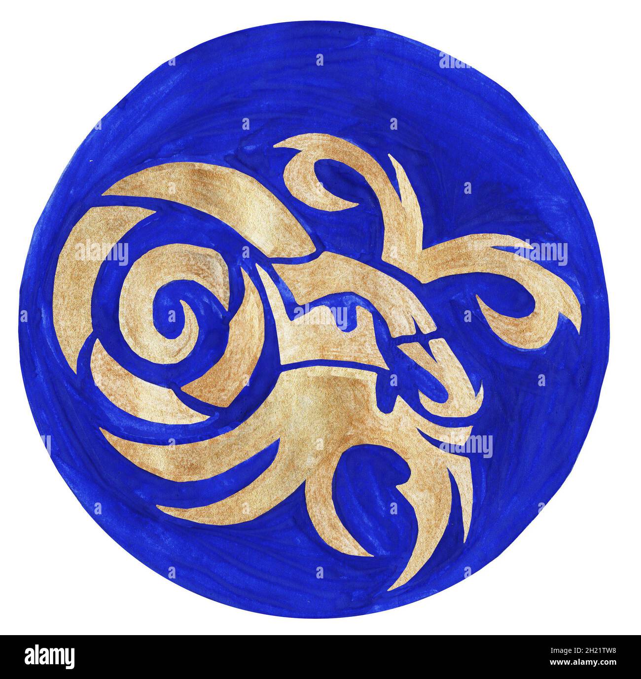 Steinbock Sternzeichen Symbol. Aquarell-Illustration.das Sternzeichen ...