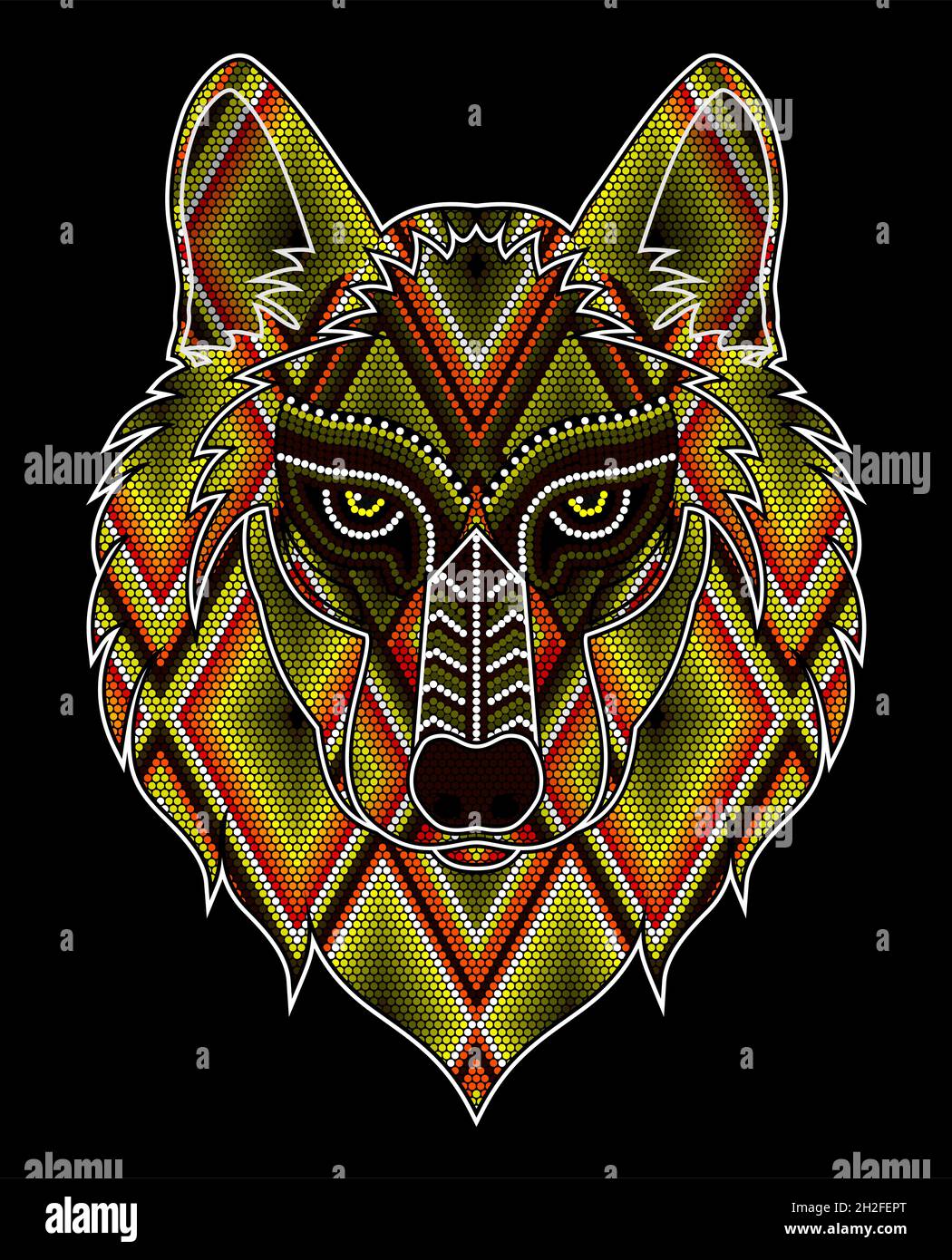 Wolfsgesicht kunstwerk Stock-Vektorgrafiken kaufen - Alamy