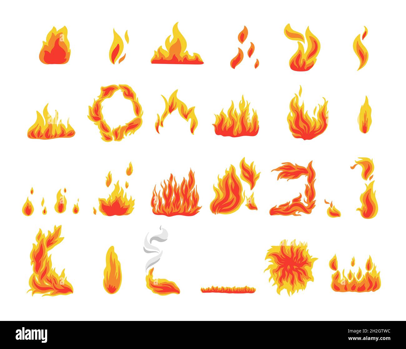 Sammlung von Feuer Symbole, Flammen Symbole, Vektor Stock-Vektorgrafik ...