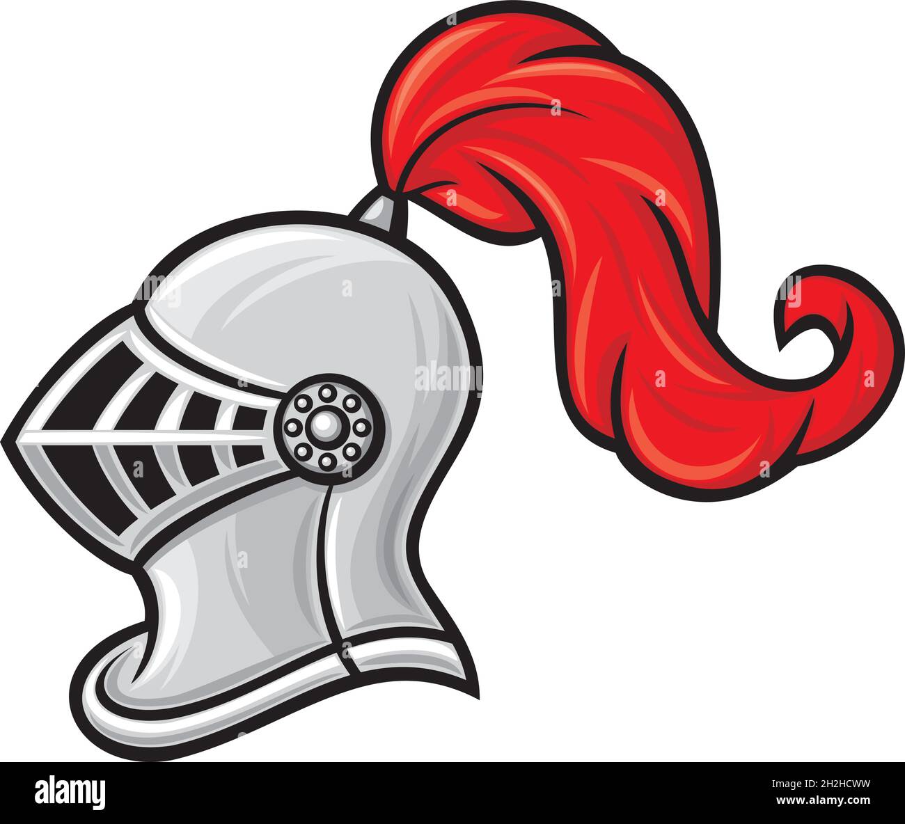 Mittelalterliche Ritter Helm Vektor-Illustration Stock-Vektorgrafik - Alamy