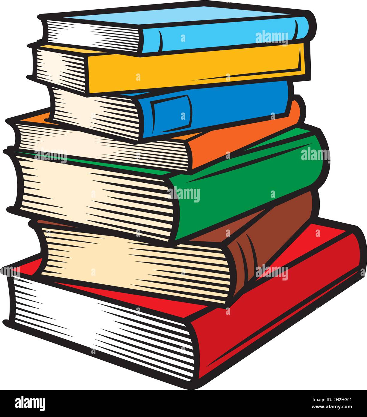 Stack of school books vector -Fotos und -Bildmaterial in hoher ...