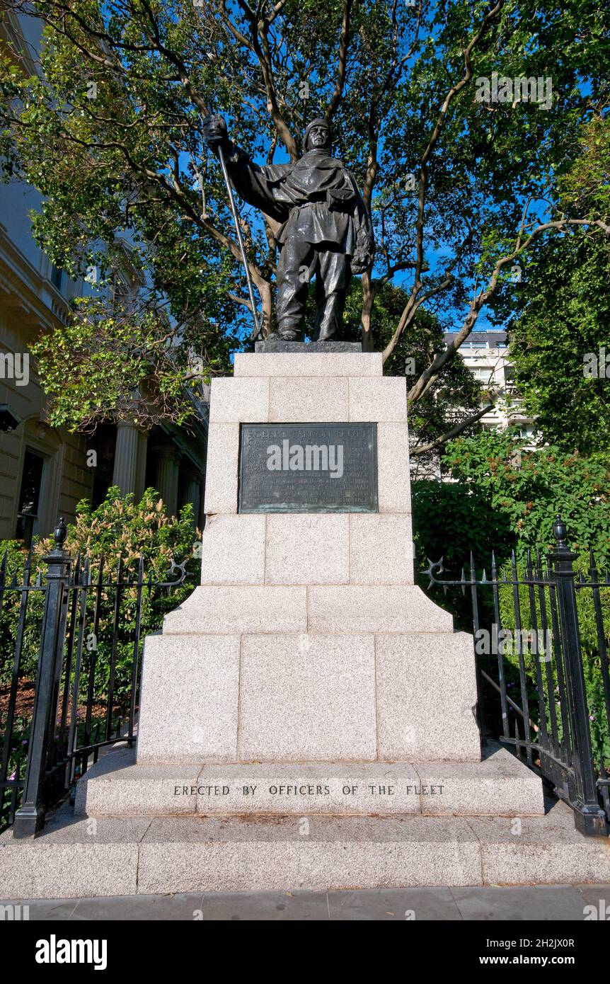 Bronzestatue des Kapitäns Robert Falcon Scott (1868-1912), Seemann und ...