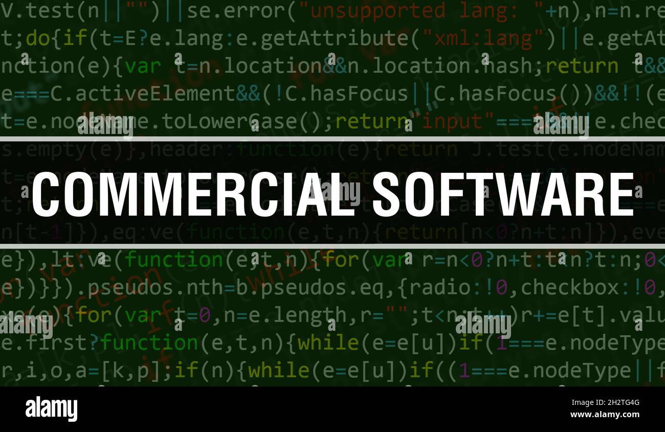 Kommerzielle Software mit Binärcode-Digitaltechnologie Hintergrund ...