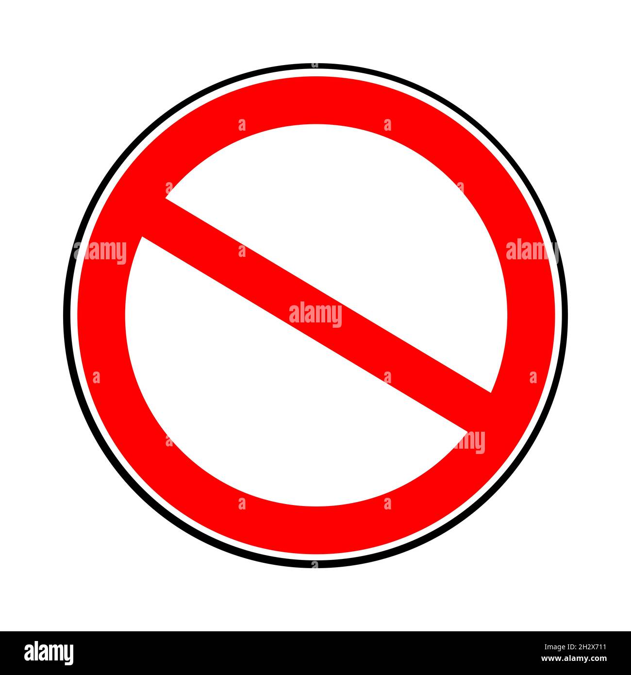 Ein großes, rundes rotes Verkehrsschild, das als „No go“ oder „No Entry ...