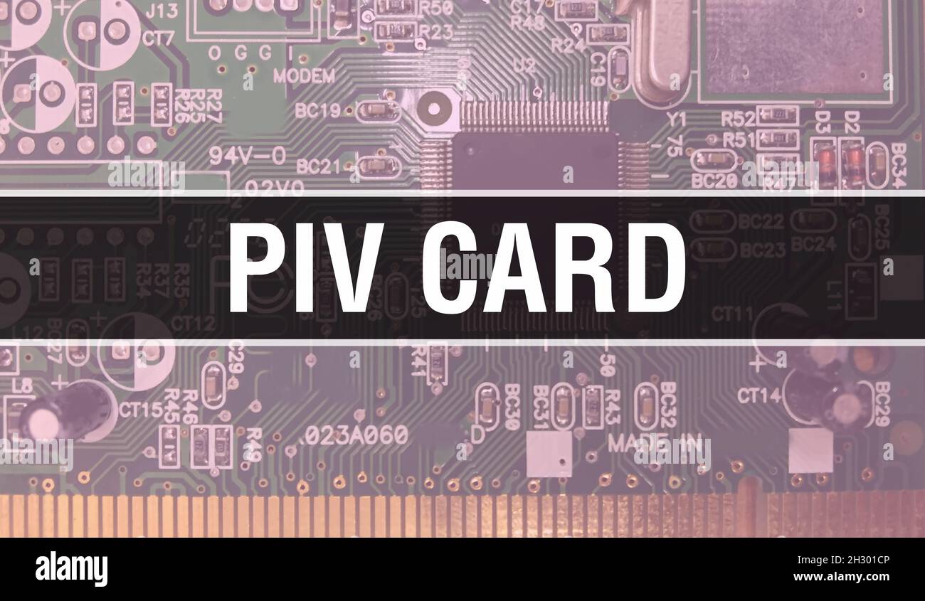 PIV-Karte mit Technologie Motherboard Digital. PIV-Karte und Computer ...
