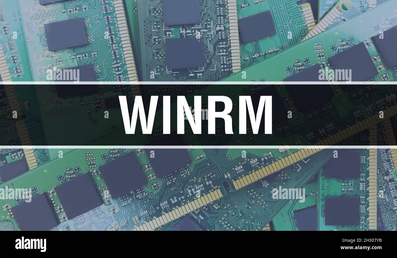 Abbildung des WinRM-Konzepts mit Computerchip in der Leiterplatte ...