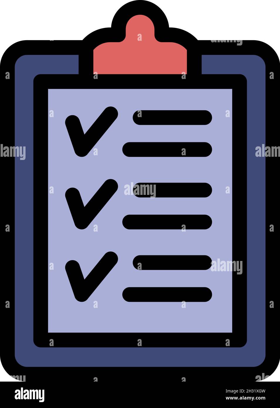 Checkliste. Übersicht Checkliste Vektor Symbol Farbe flach isoliert ...