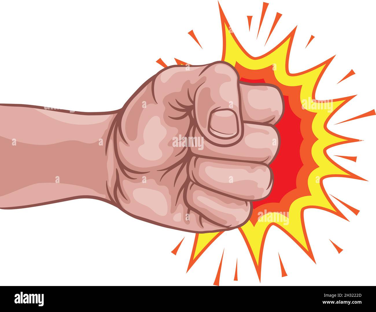 Faust Punch Hand Comic Pop Art Explosion Cartoon Stock-Vektorgrafik - Alamy