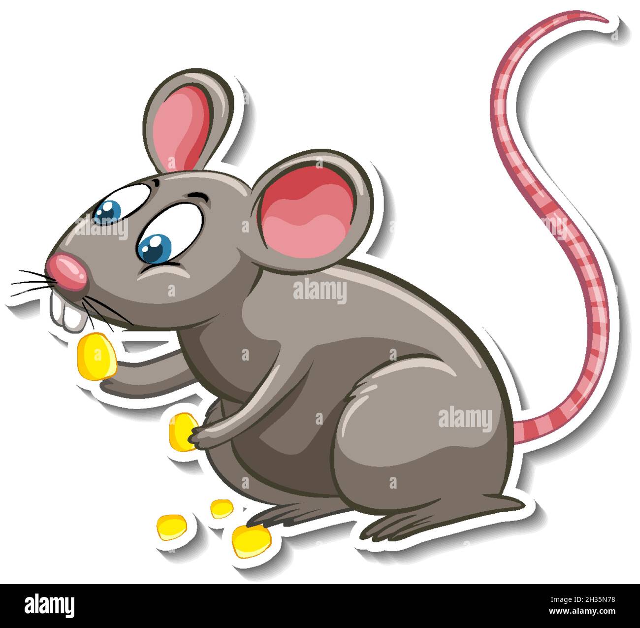 Eine Stickervorlage von Ratte Cartoon Figur Illustration Stock ...