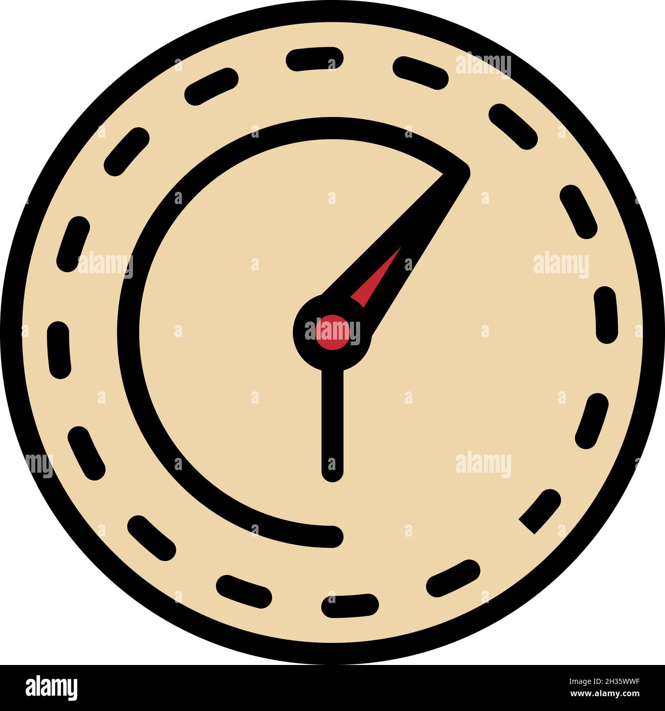 Rund-um-die-Uhr-Symbol Kontur rund Uhr Vektor Symbol Farbe flach ...