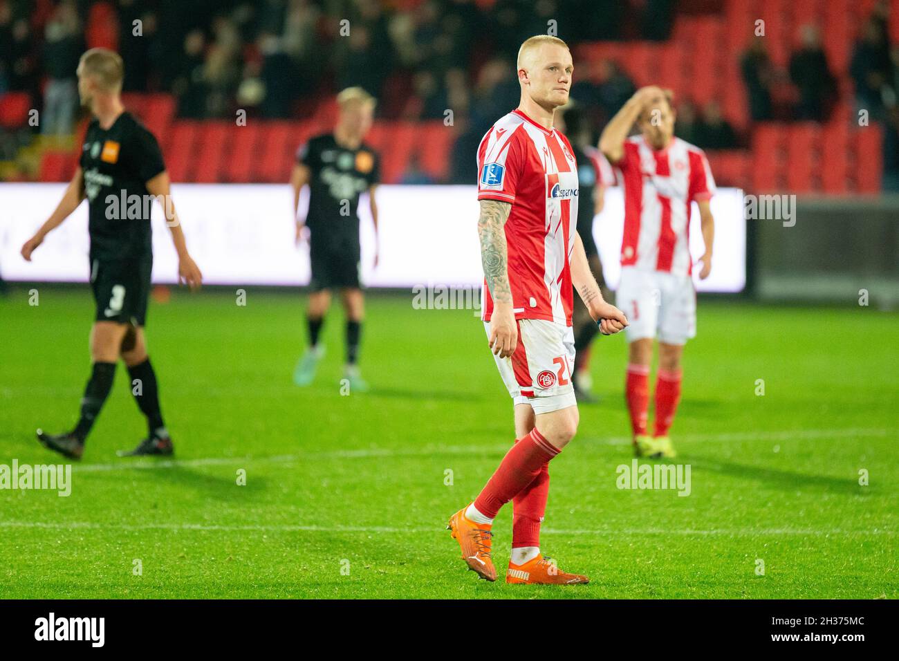 Aalborg, Dänemark. Oktober 2021. Rasmus Thelander (26) von AAB beim 3F ...