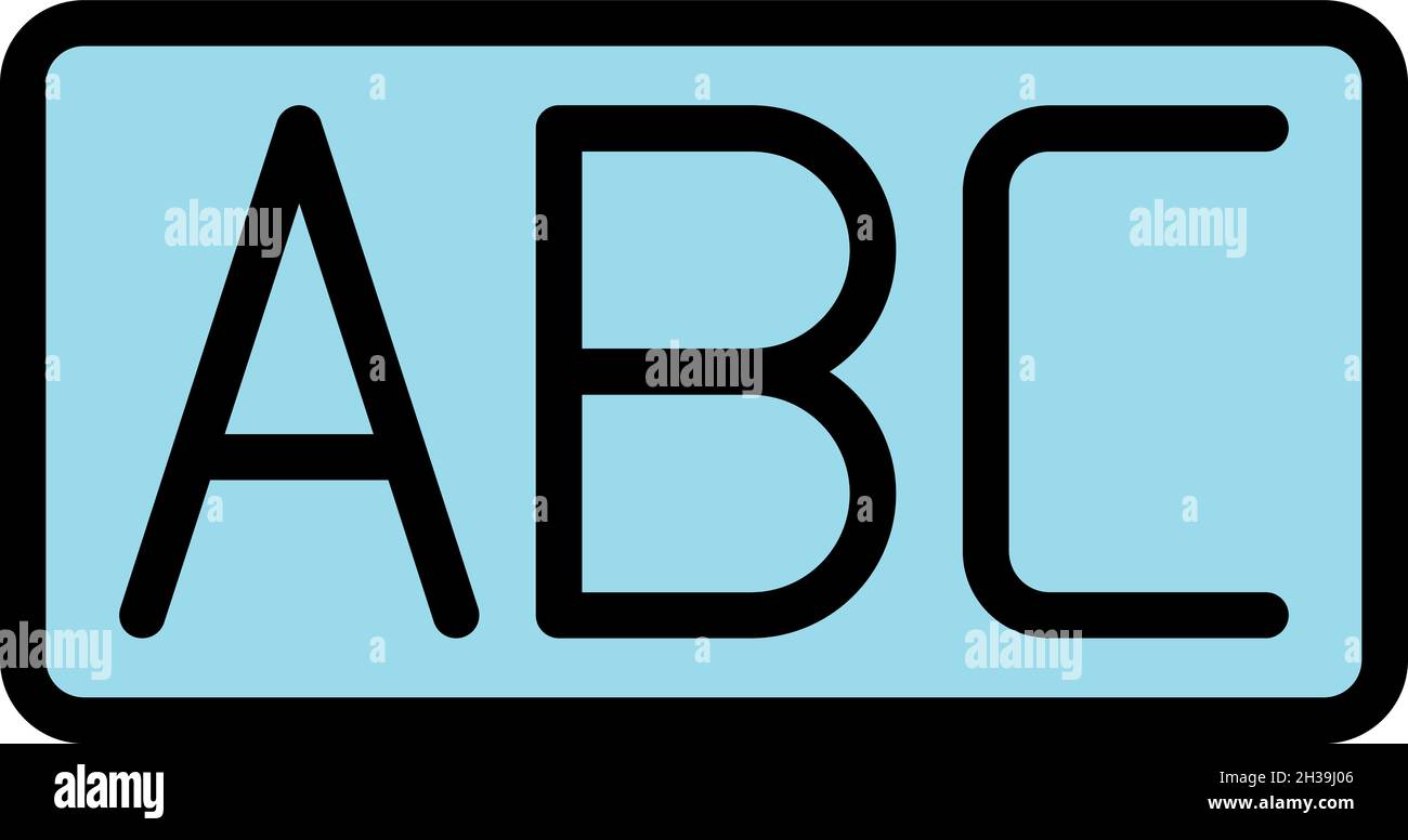 Beschriftung abc-Symbol. Umriss Beschriftung abc Vektor Symbol Farbe ...