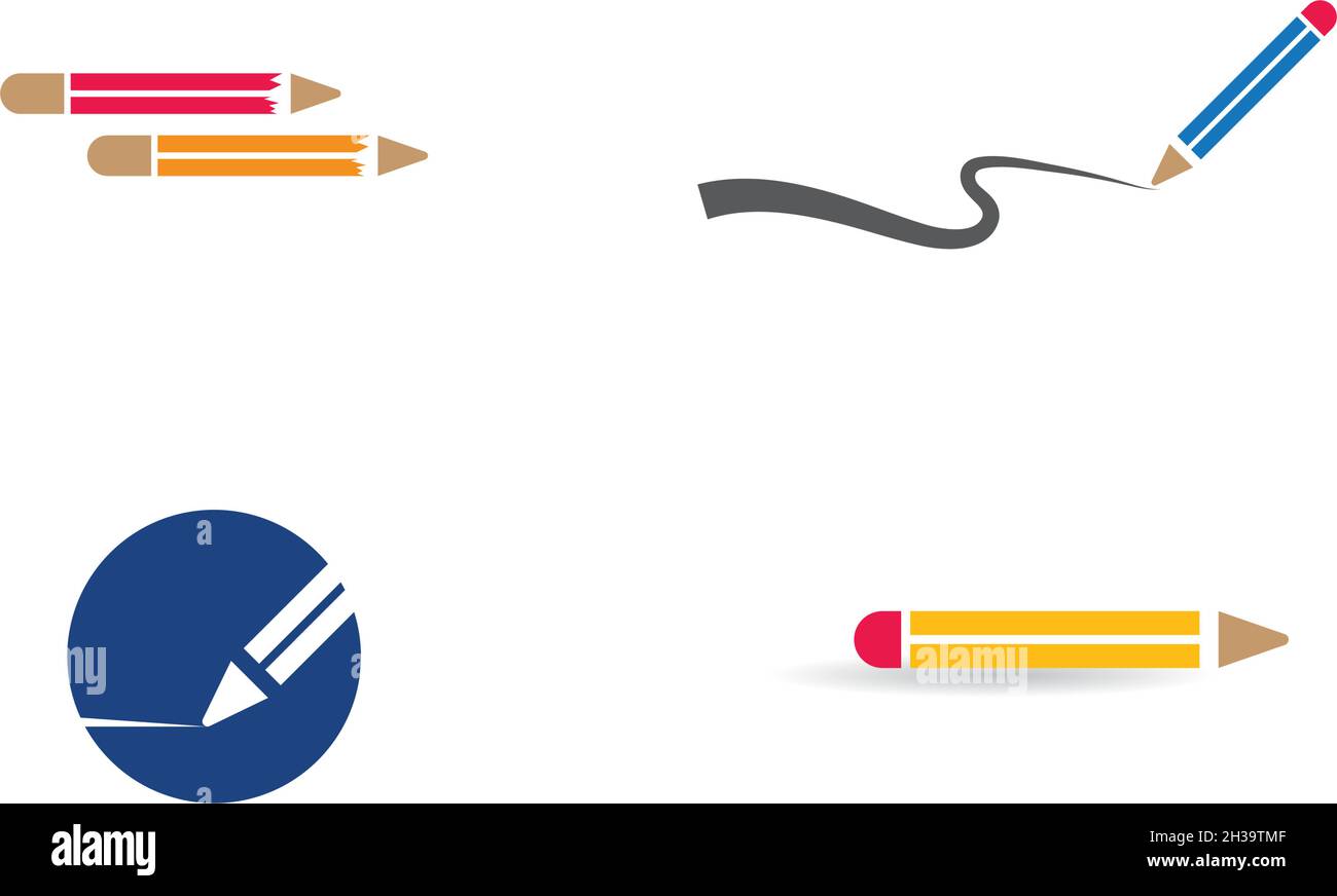 Bleistift Logo Symbol Vorlage Vektor Illustration Design Stock ...