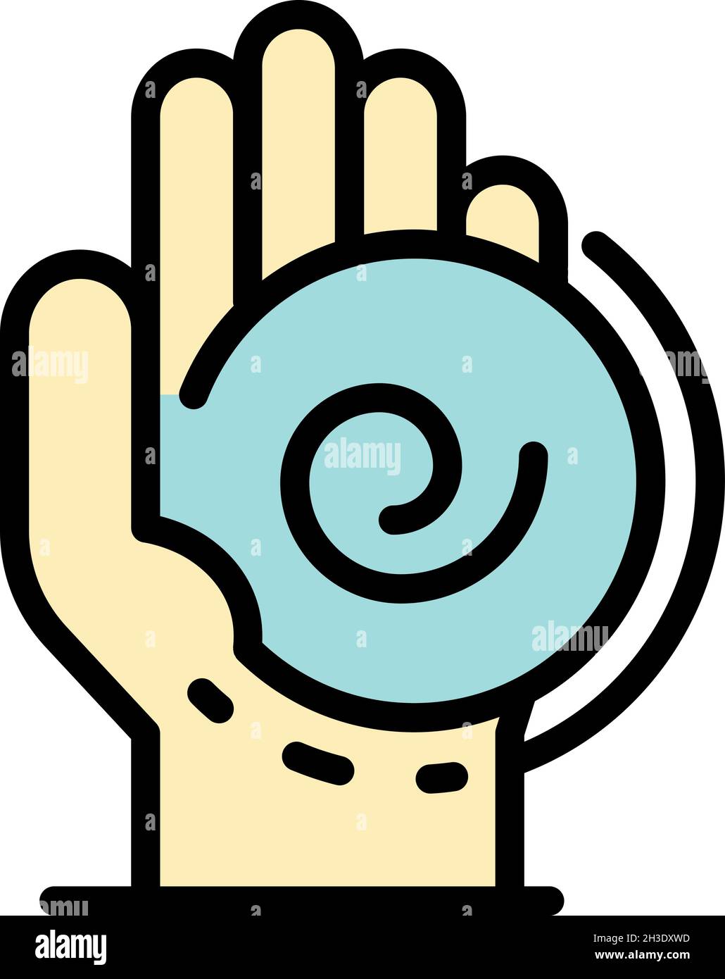 Pendel in der Handfläche Symbol. Umriss Pendel in der Handfläche Vektor ...