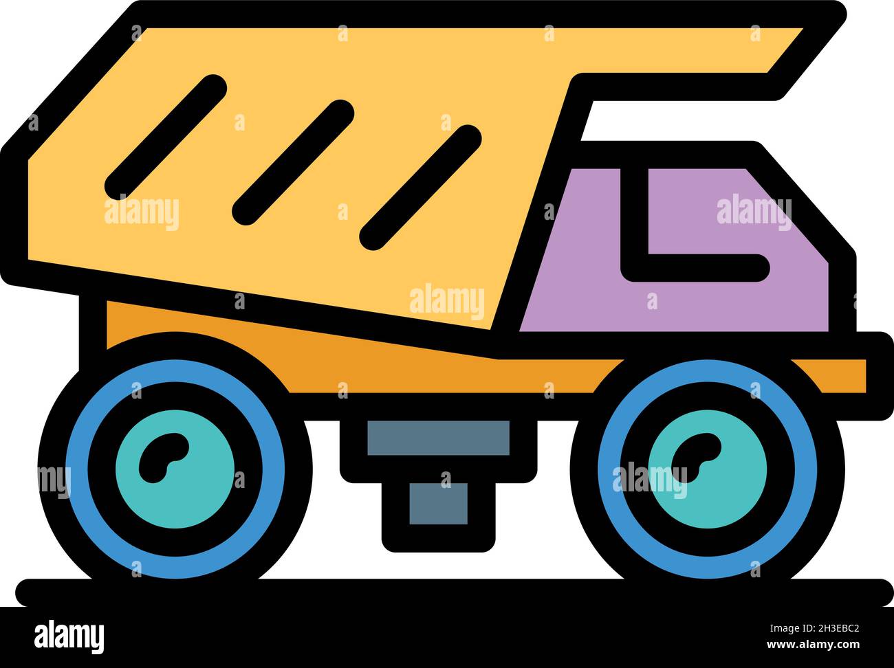 Großes Tipper-Symbol. Umrisse große Kipper Vektor Symbol Farbe flach ...