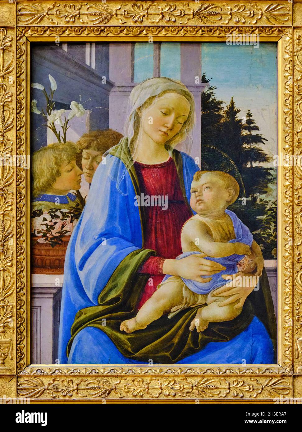 Frankreich, Paris, Louvre Museum, die Jungfrau Maria und das Jesuskind mit zwei Engeln ...