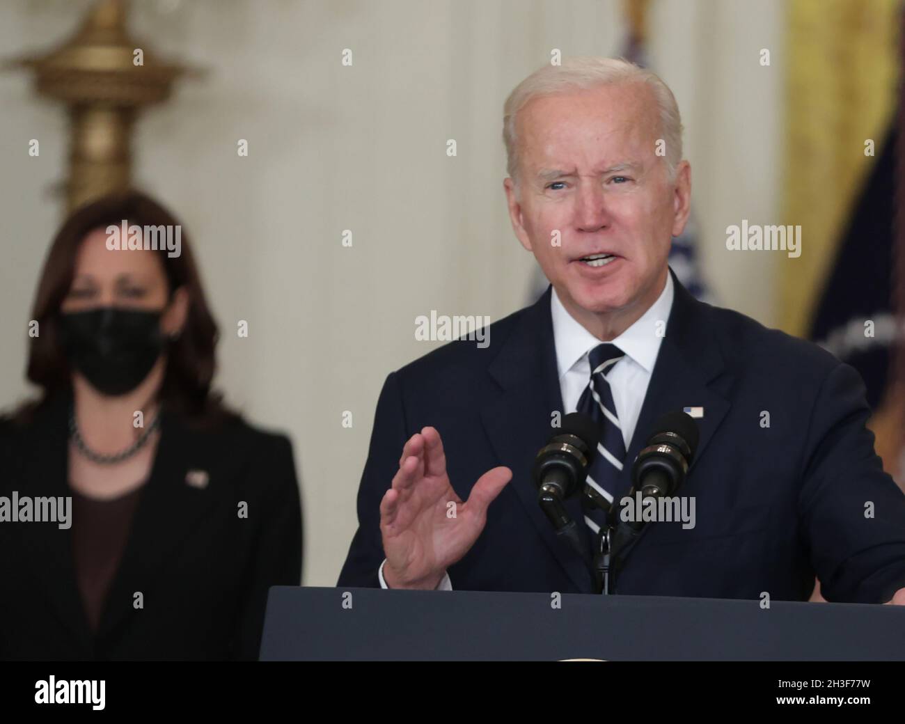 Washington, Usa. Oktober 2021. Präsident Joe Biden spricht am ...