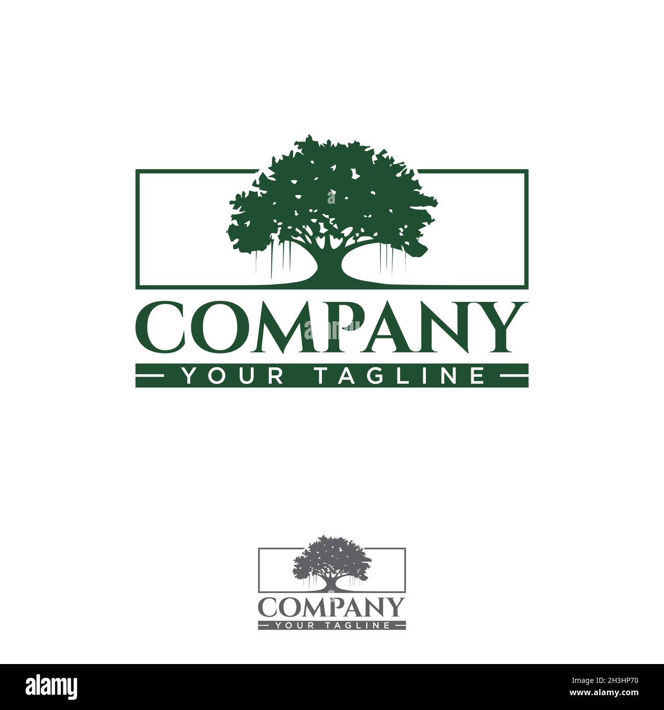 Oak tree silhouette Stock-Vektorgrafiken kaufen - Alamy