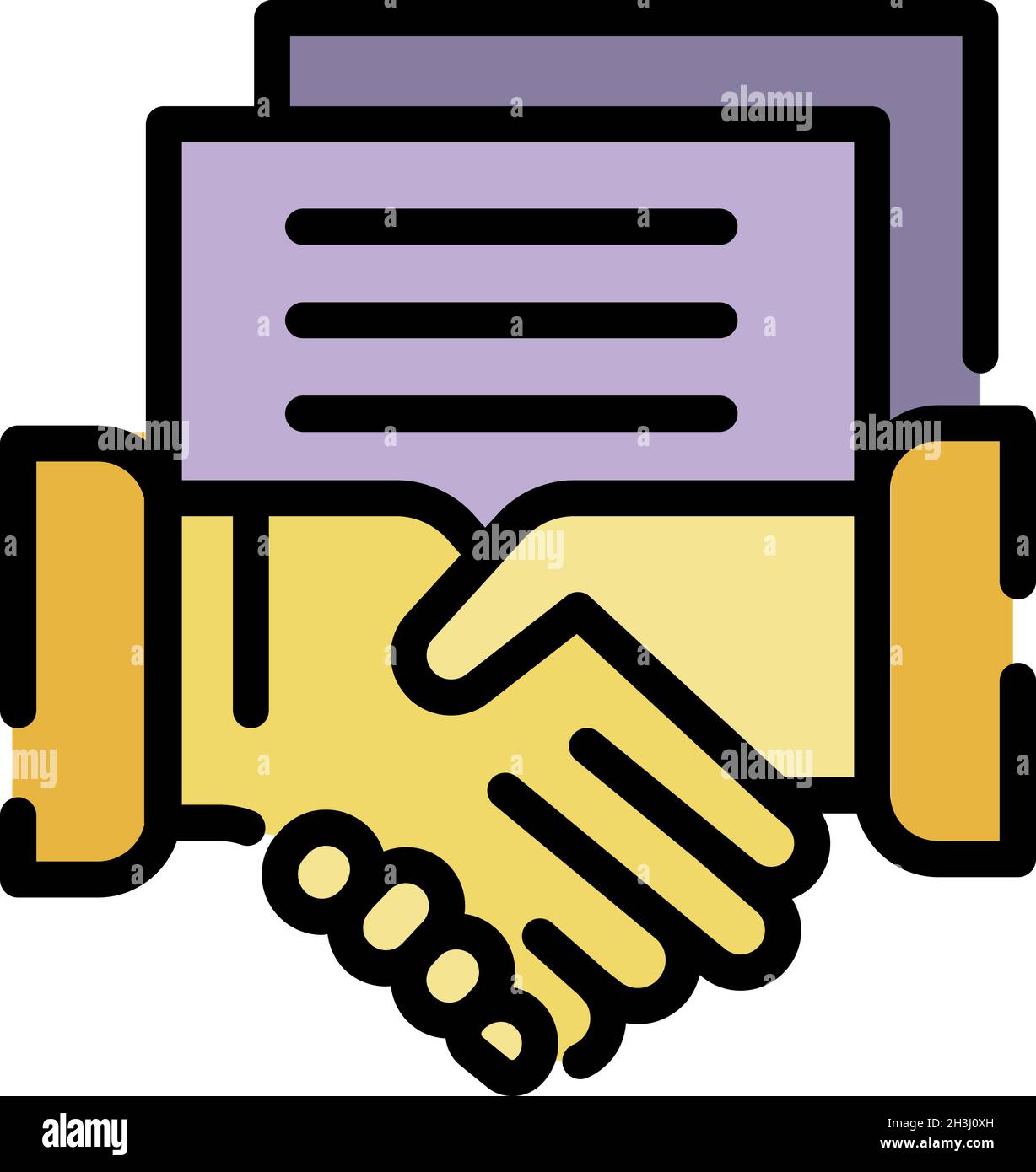 Handshake-Symbol für Notar-Richter. Umriss Notar Richter Handschlag ...