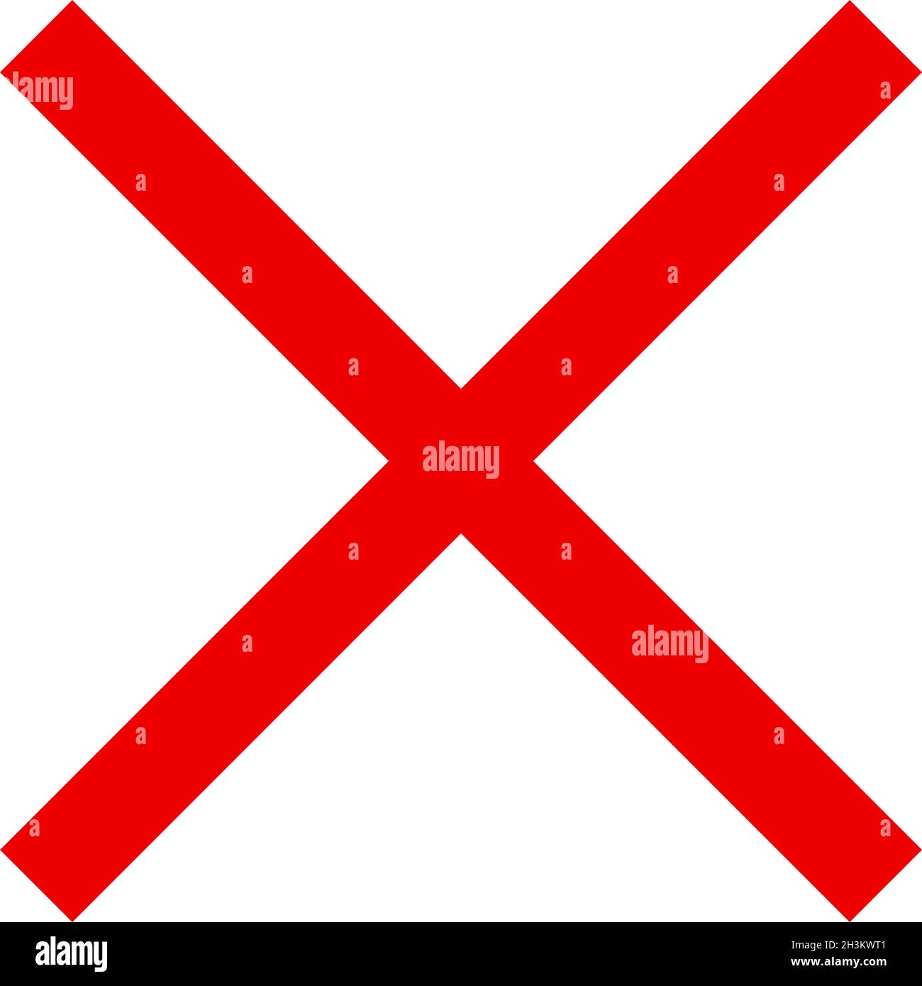 Roter X-Buchstabe, Zeichen, Signal. Beschränkung, Verbot, Ausrichtung ...