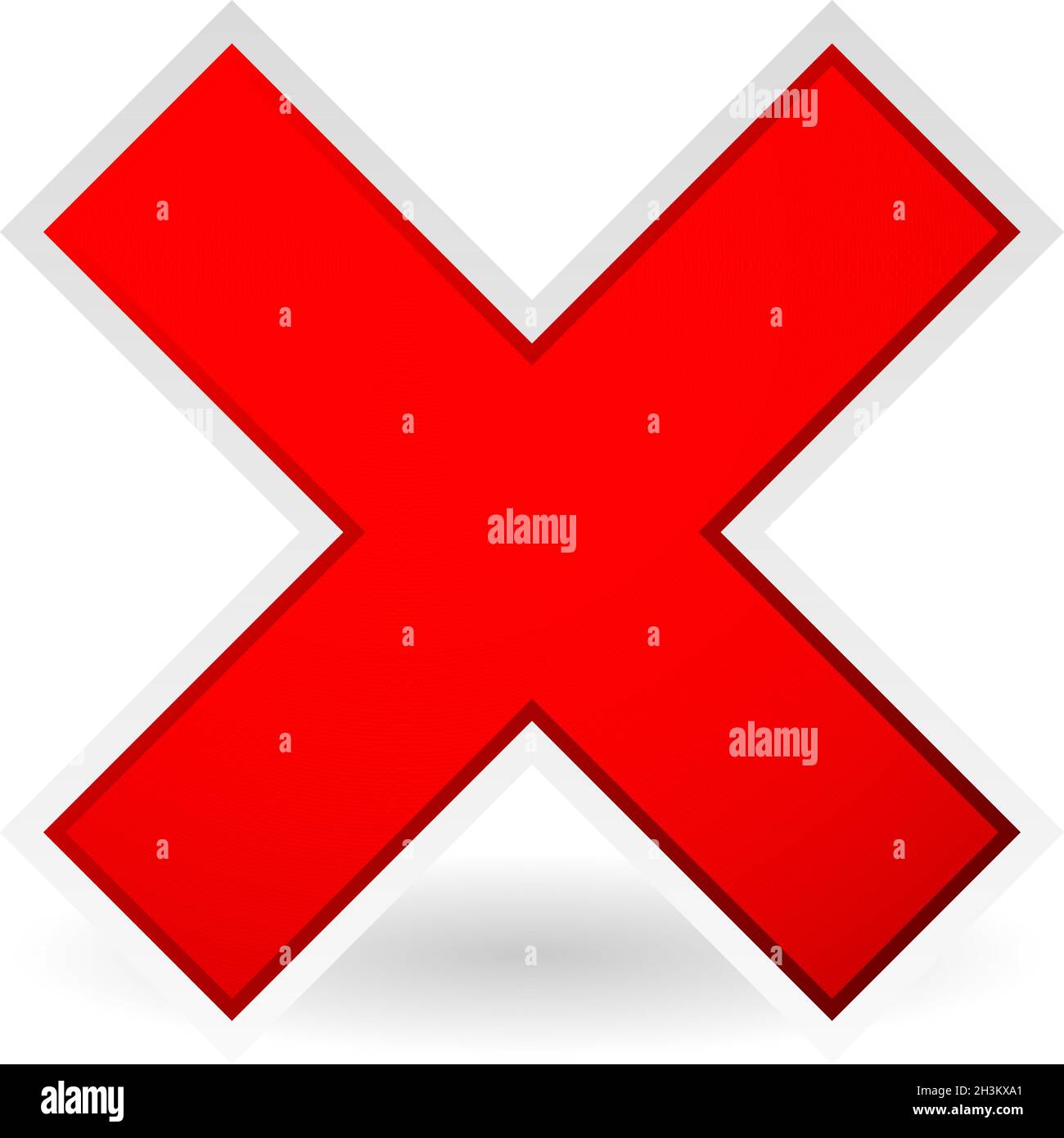 Roter X-Buchstabe, Zeichen, Signal. Beschränkung, Verbot, Ausrichtung ...