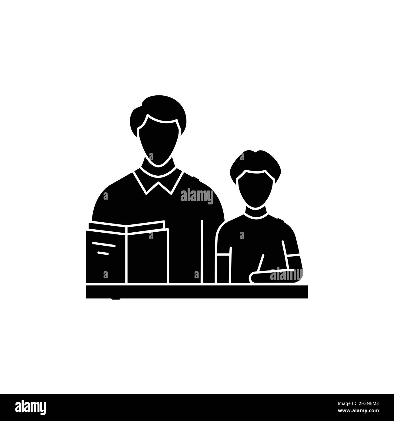 Individuelles Training mit Tutor-Leine-Symbol. Kinder lernen ...