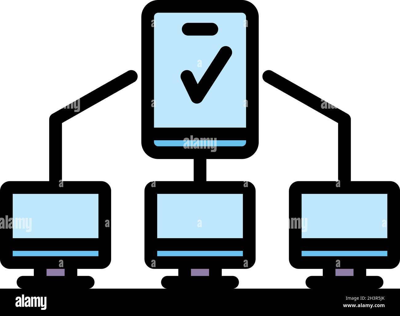 Symbol für die Multi-Faktor-Authentifizierung. Kontur Multifaktor ...