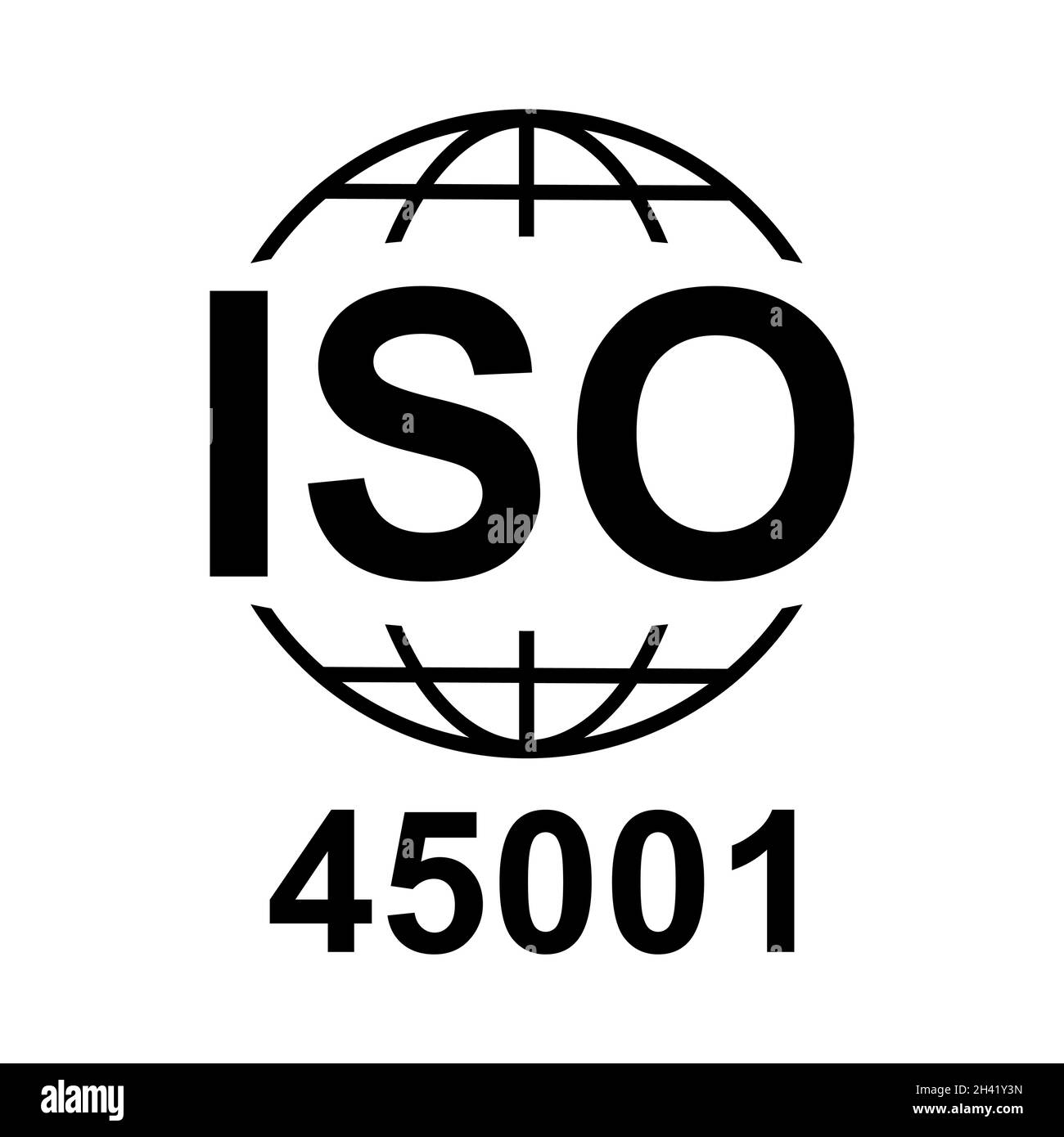 ISO 45001-Symbol. Arbeitssicherheit und Gesundheitsschutz. Symbol für ...