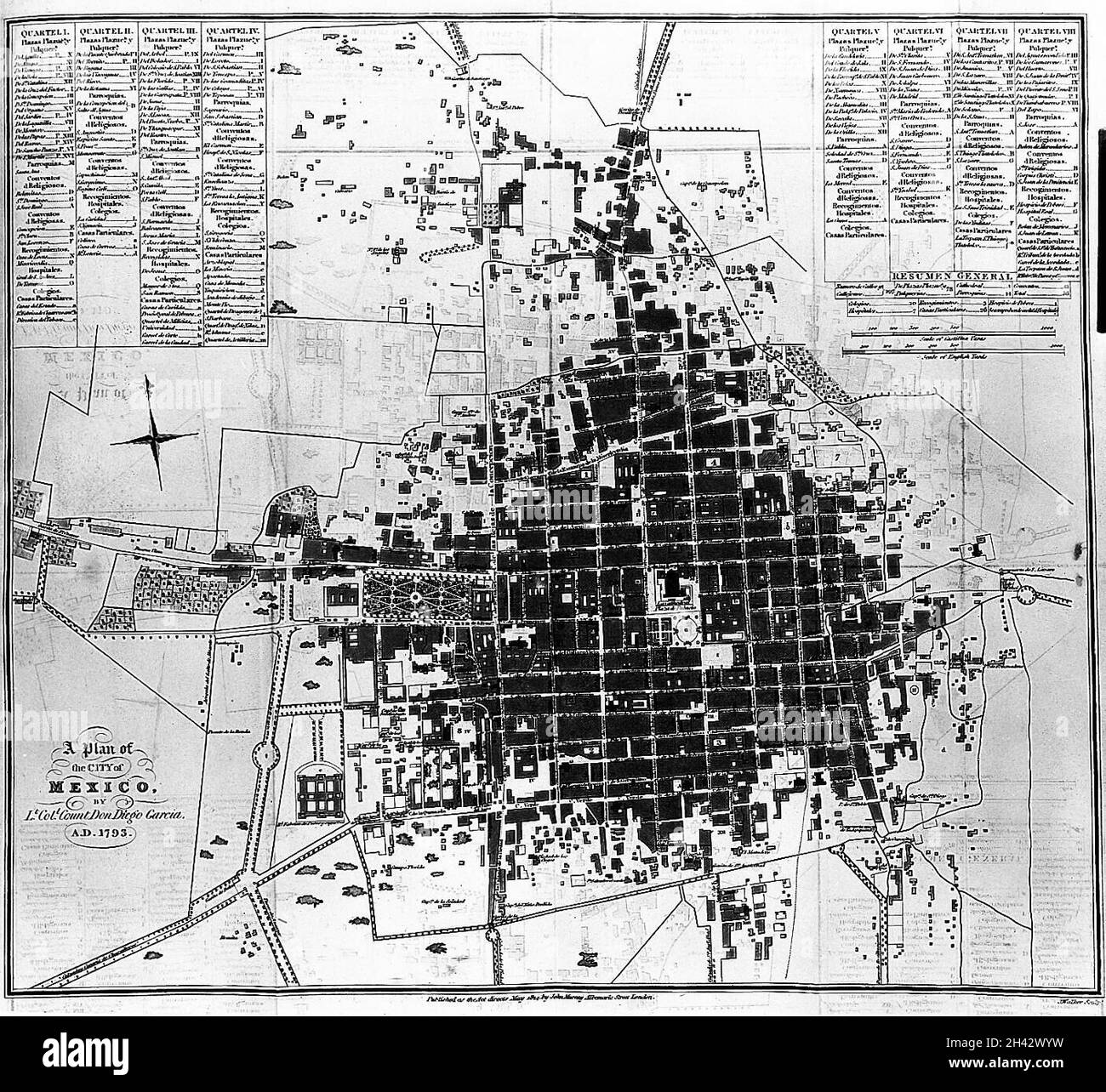 Plano de ciudad de mexico Schwarzweiß-Stockfotos und -bilder - Alamy
