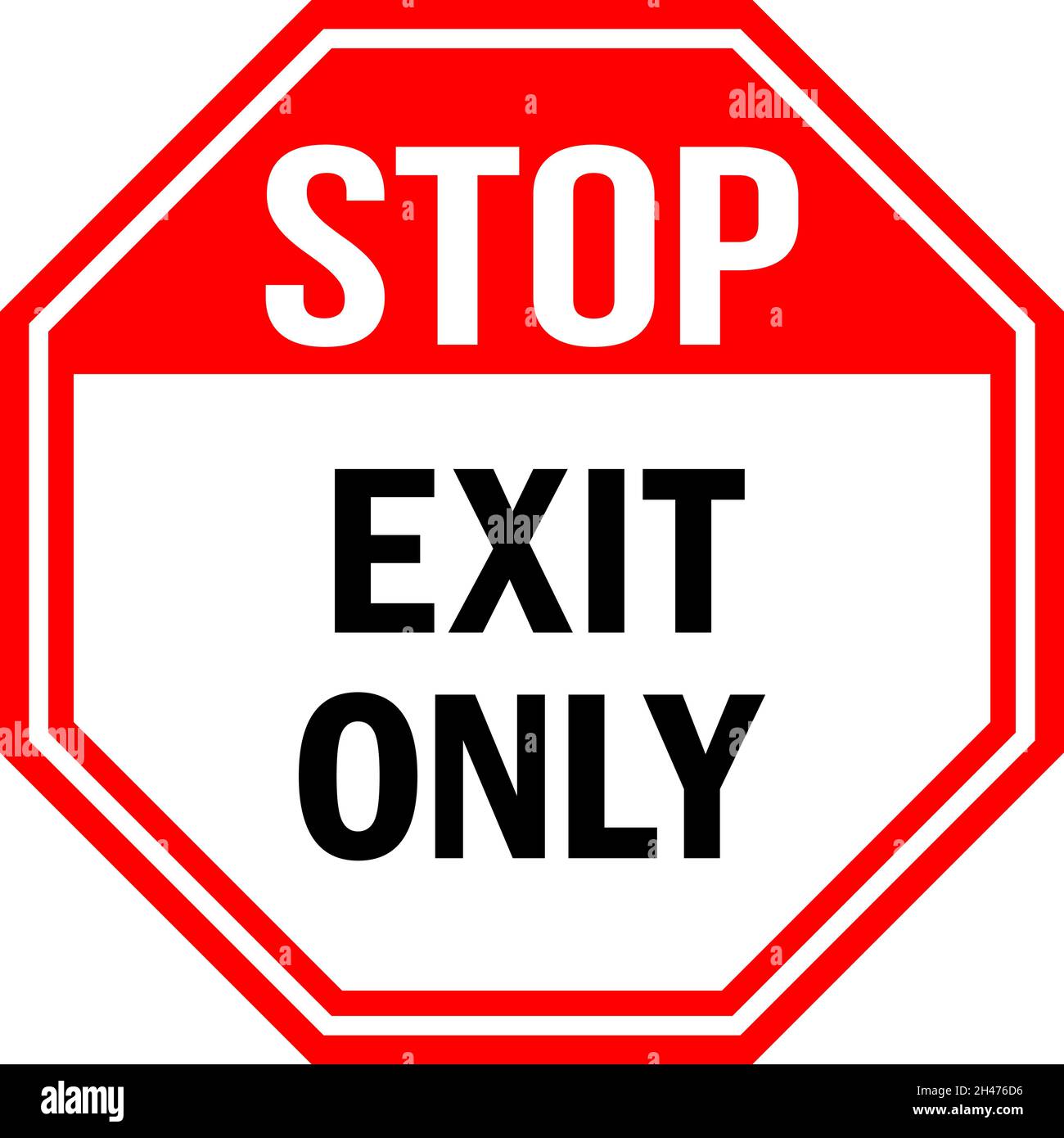 Schild „Stop Exit Only“. Roter Hintergrund. Warnschilder und -Symbole ...