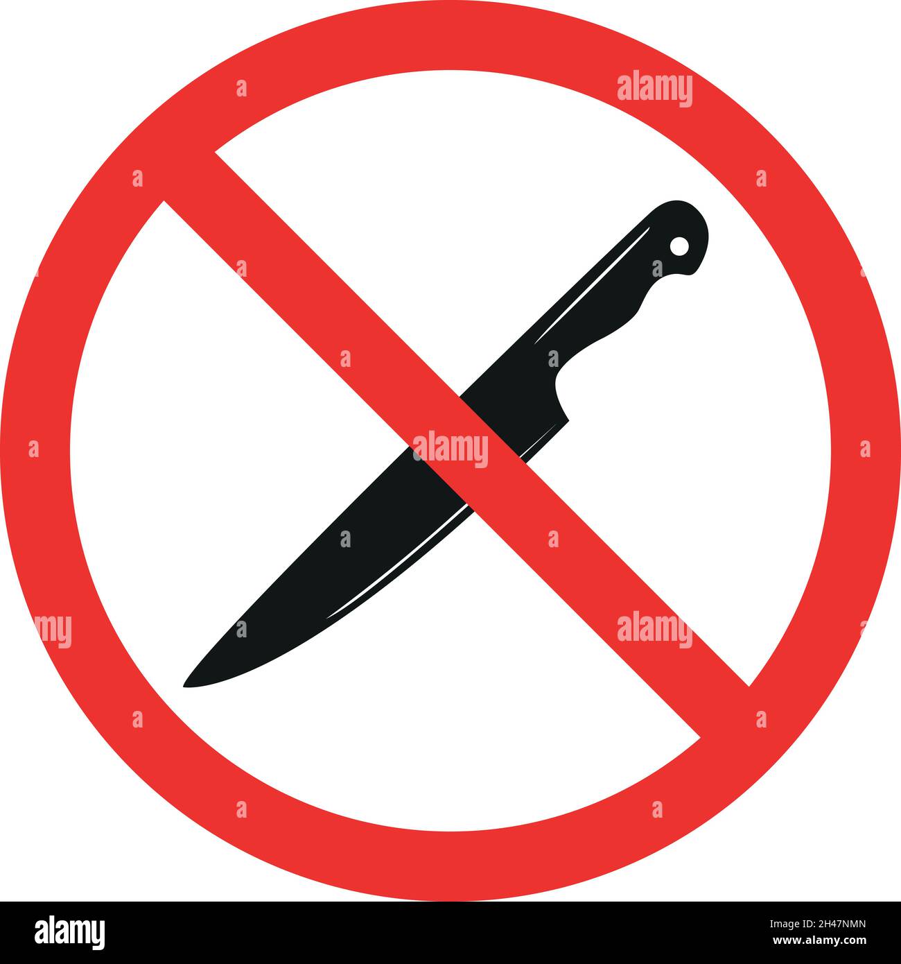 Schild „Messer verboten“. Verbotene Zeichen und Symbole Stock ...
