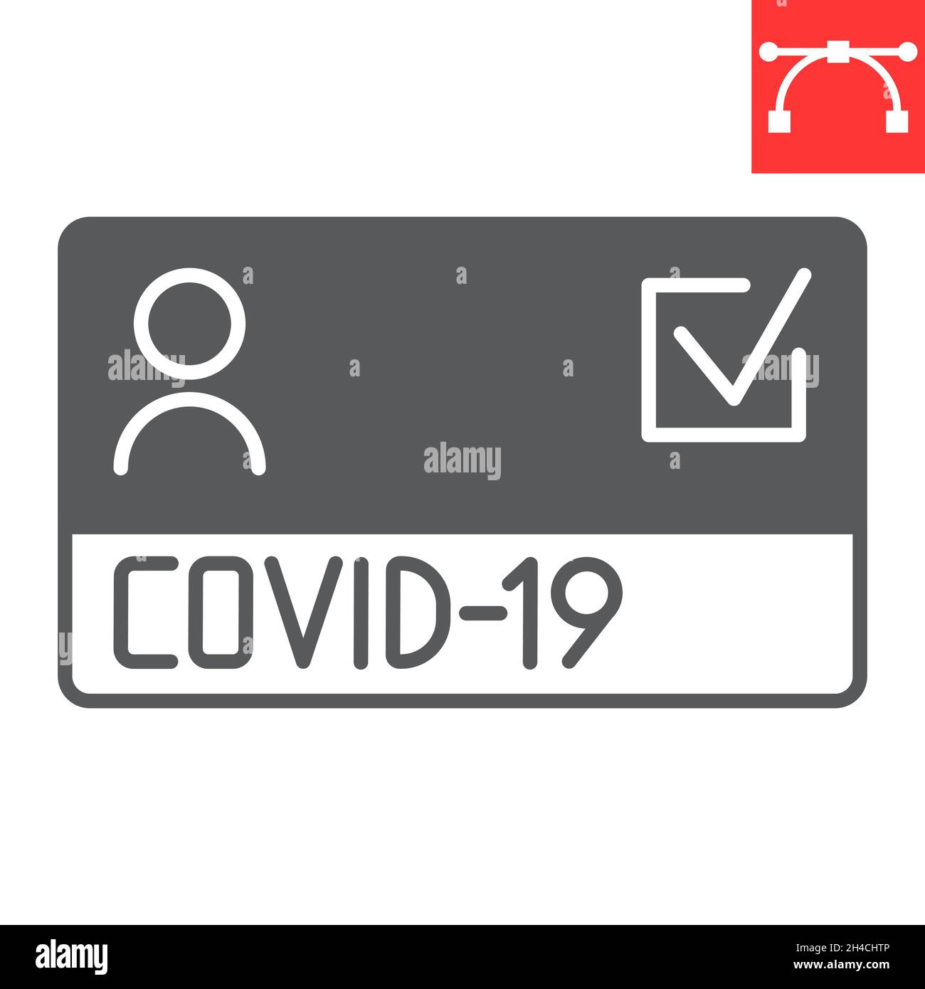 Covid-19 Impfpass Glyphen-Symbol, Zertifikat und Coronavirus, Impfpass ...