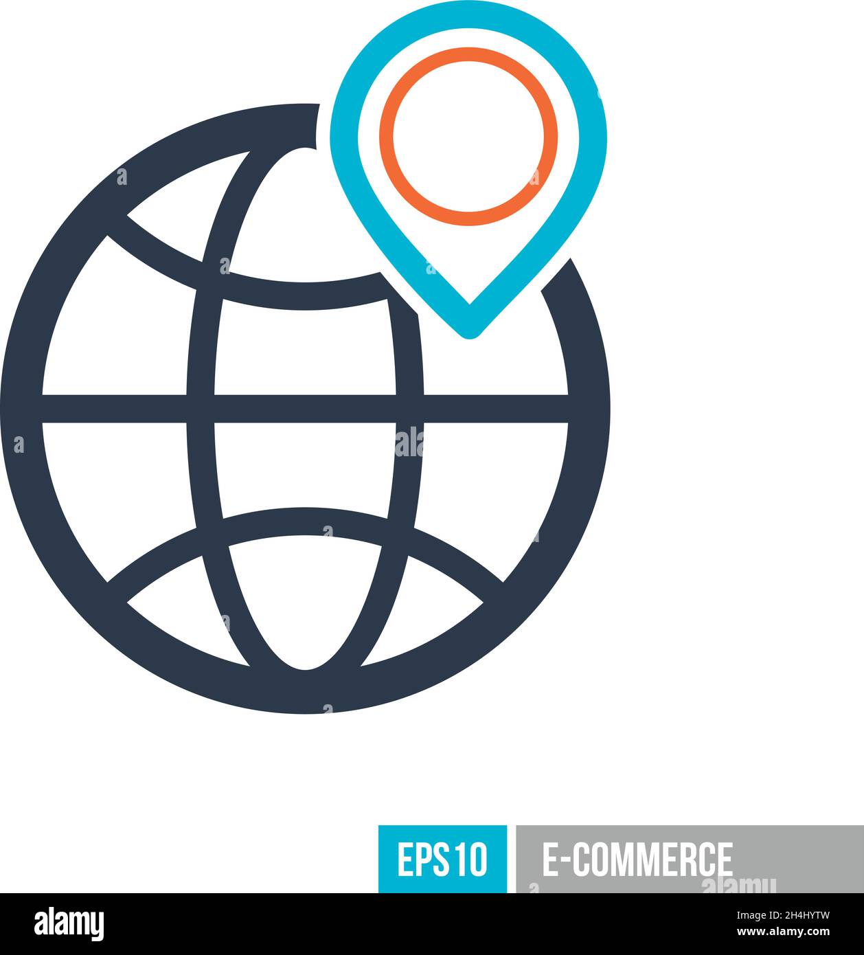 Erde - Planet und Lage Markierung auf das Symbol. Internationale ...