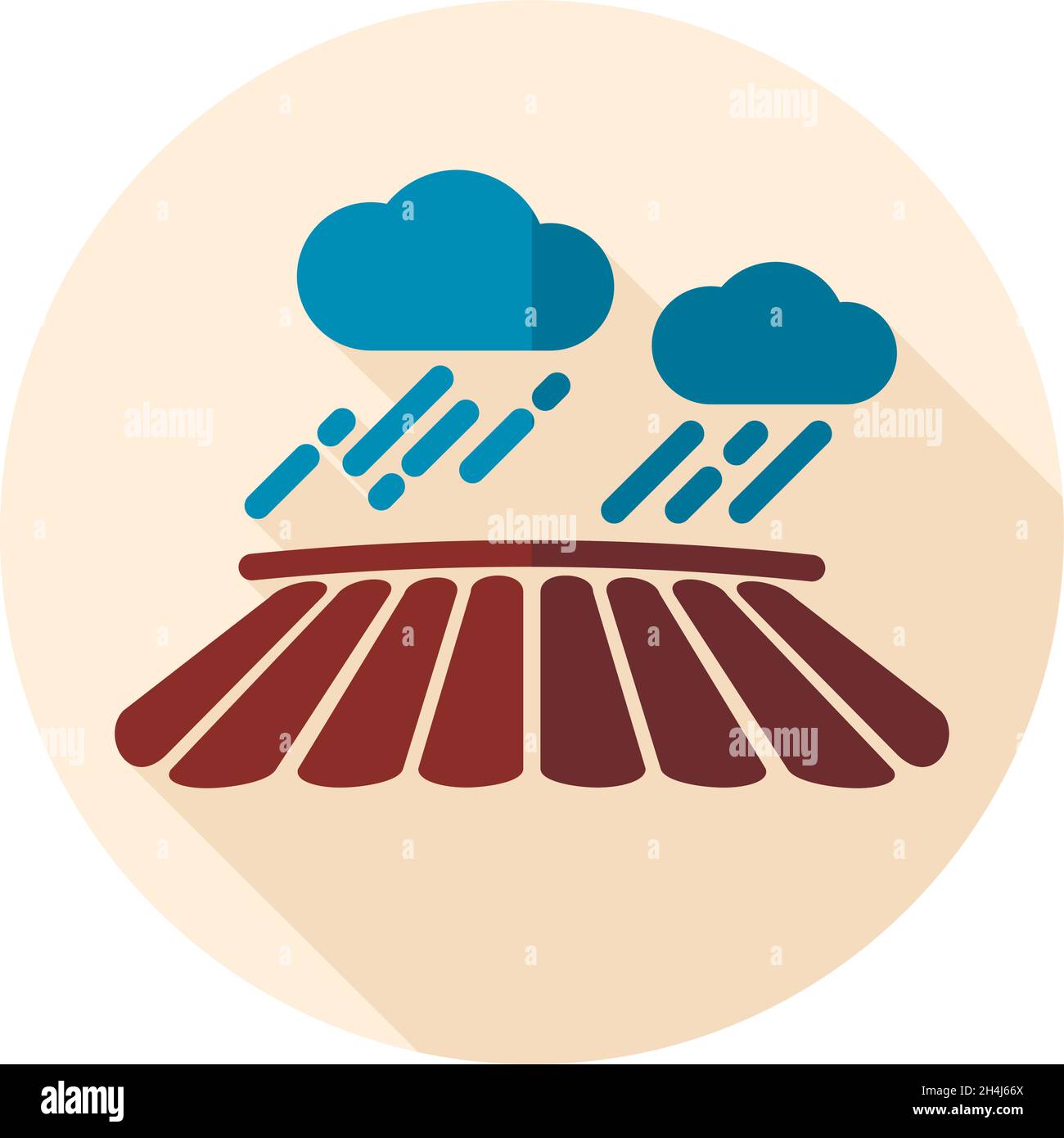Mit Regen über das Feld Symbol Cloud. Landwirtschaft unterzeichnen ...