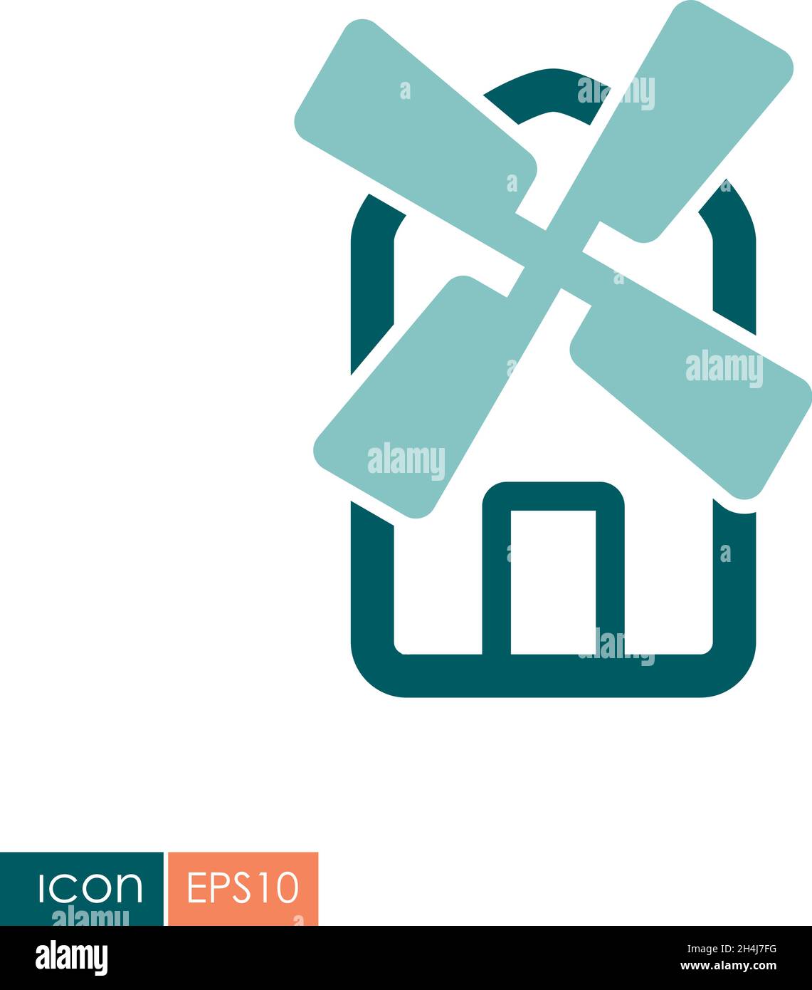 Mühle Flachbild-Symbol. Landwirtschaft unterzeichnen. Grafik Symbol für ...