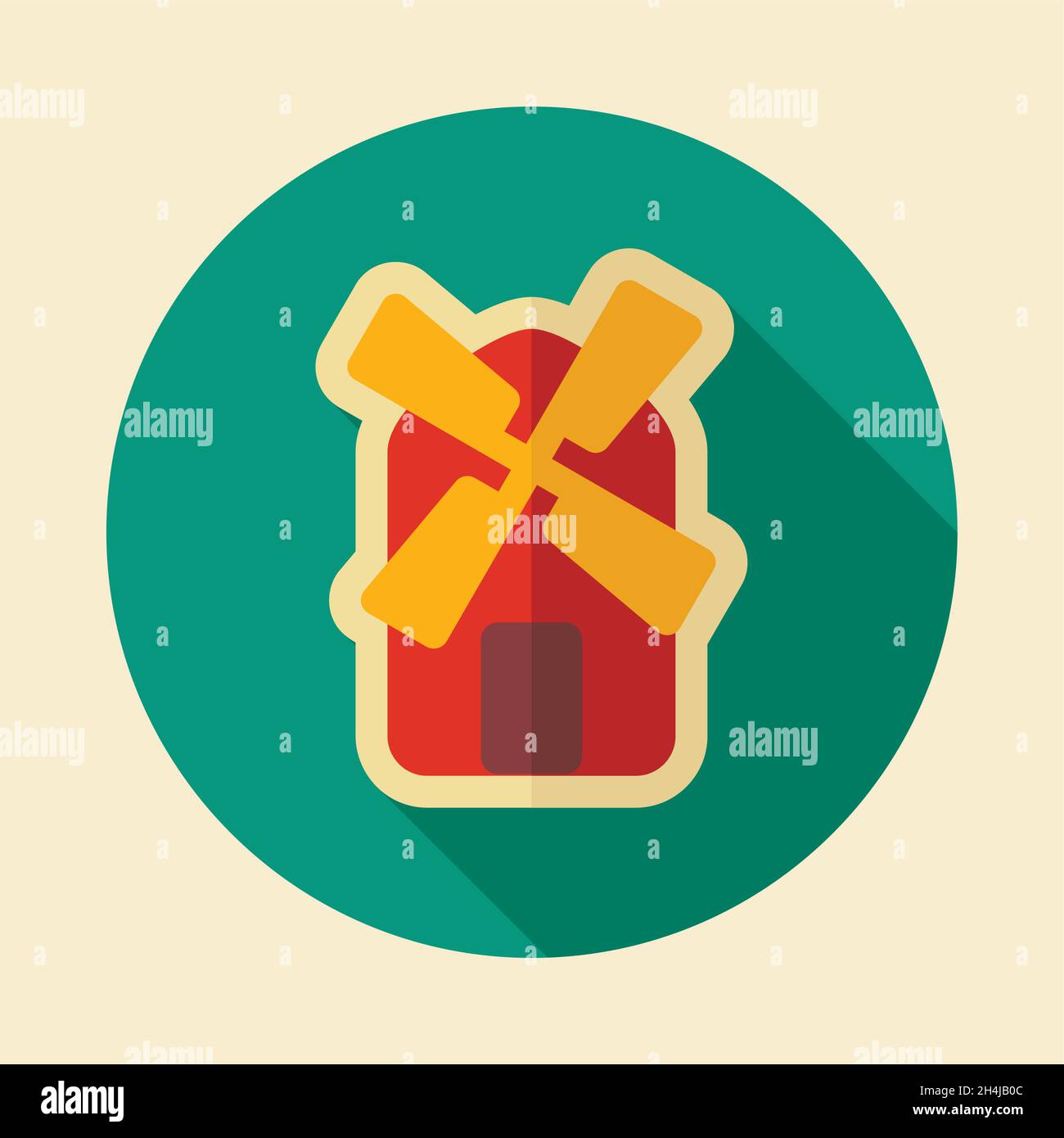 Mühle Flachbild-Symbol. Landwirtschaft unterzeichnen. Grafik Symbol für ...