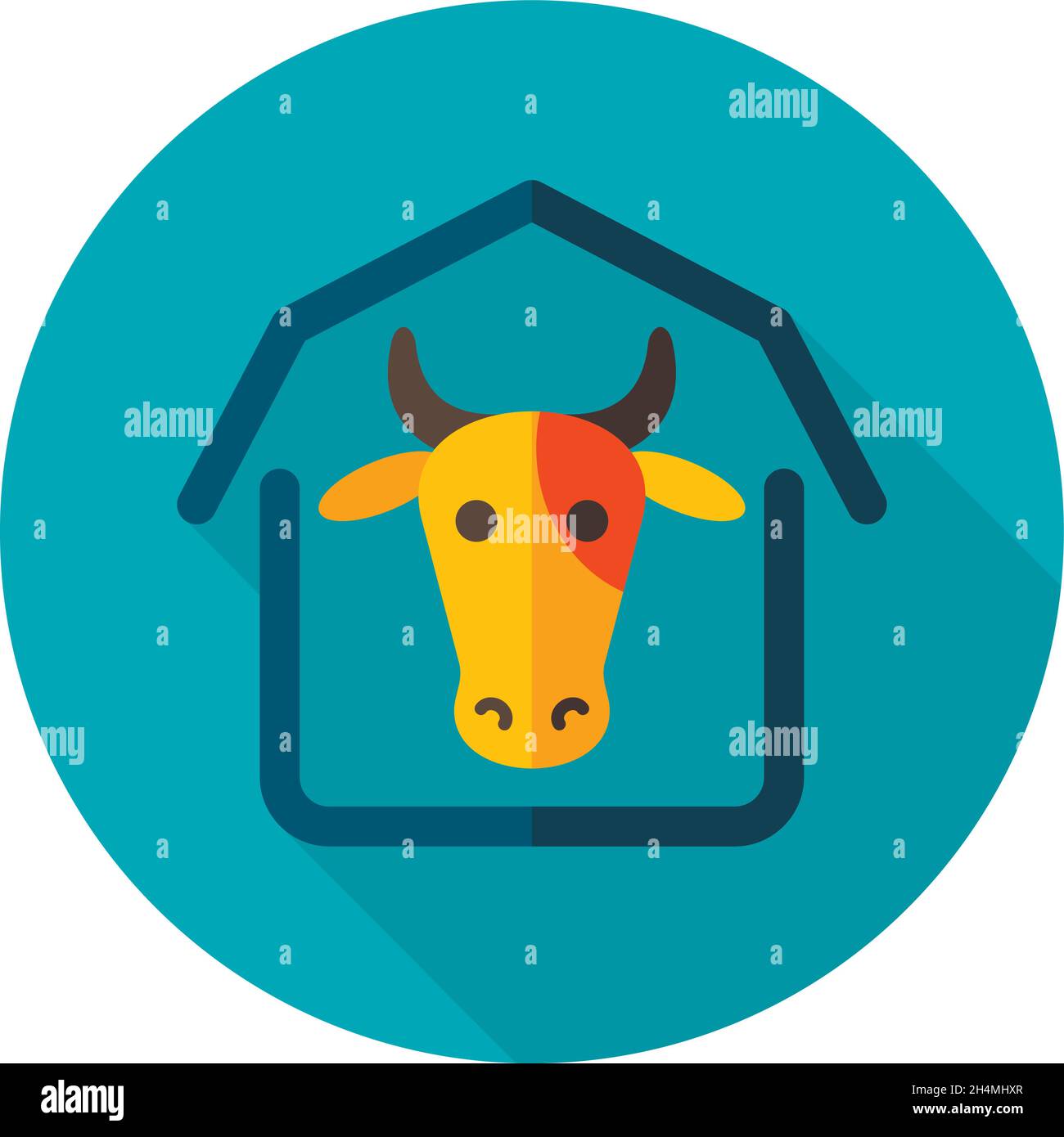 Kuhstall-Symbol. Tierschild am Bauernhof. Graph Symbol für Ihre Website ...