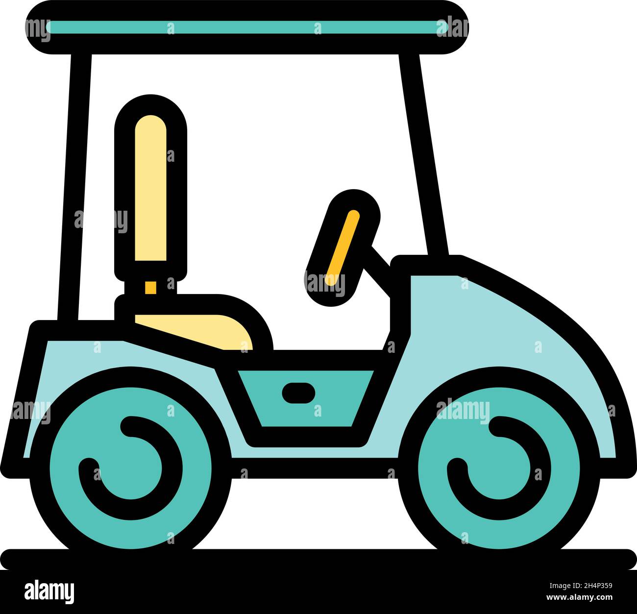 Caddy-Symbol. Kontur Caddy Vektor Symbol Farbe flach isoliert Stock ...