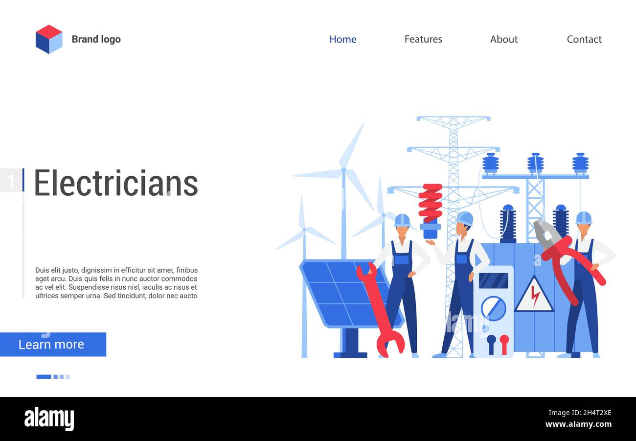 Man fix electricity cartoon illustration -Fotos und -Bildmaterial in ...