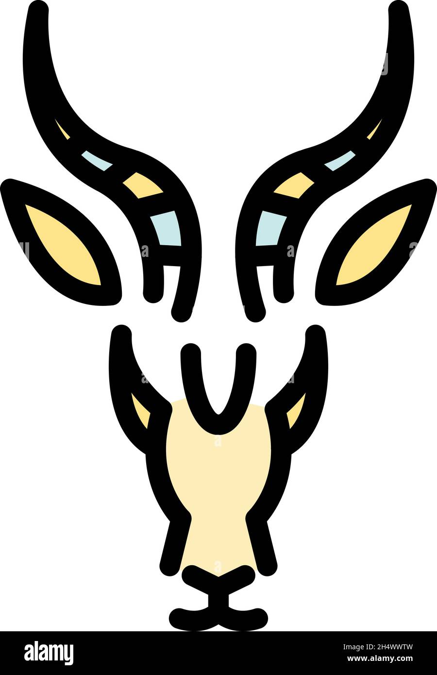 Faune Gazelle Symbol. Kontur Faune Gazelle Vektor Symbol Farbe flach ...