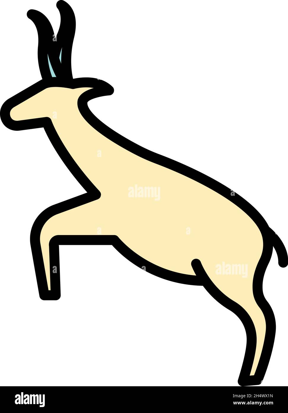 Laufendes Gazelle-Symbol. Kontur laufende Gazelle Vektor Symbol Farbe ...
