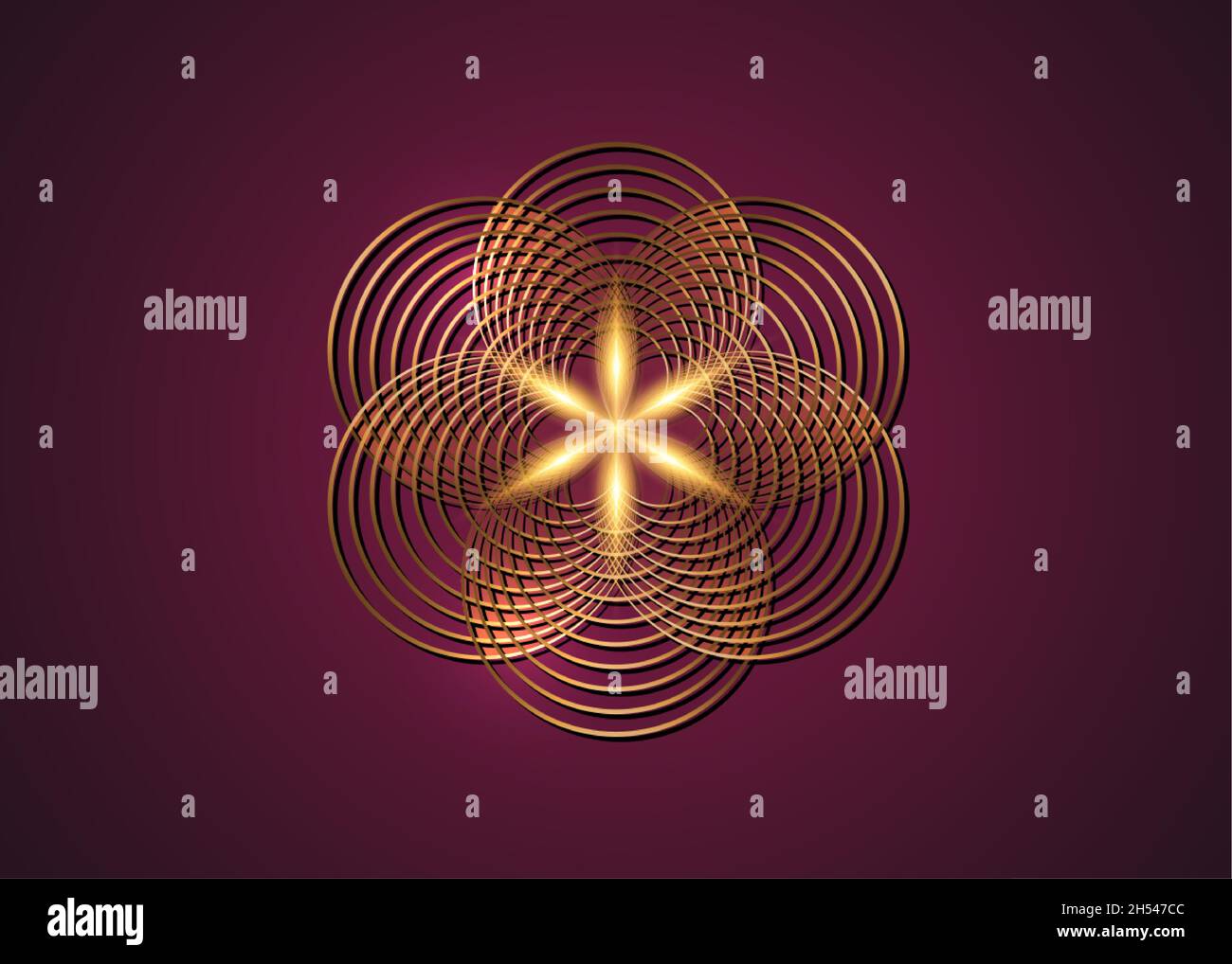 Samen des Lebens Symbol Heilige Geometrie. Gold Logo Symbol ...