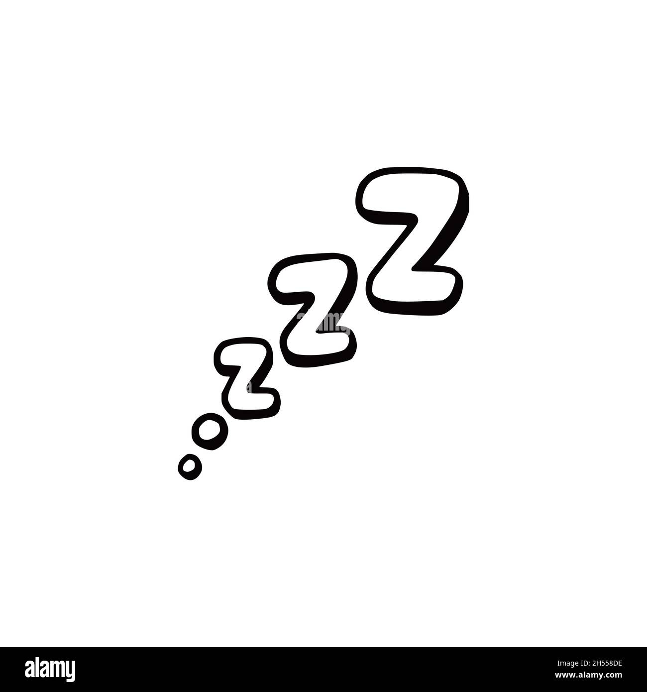 „Sleep zzzz Doodle“-Symbolsatz. Symbol für einen träumlichen Traum ...