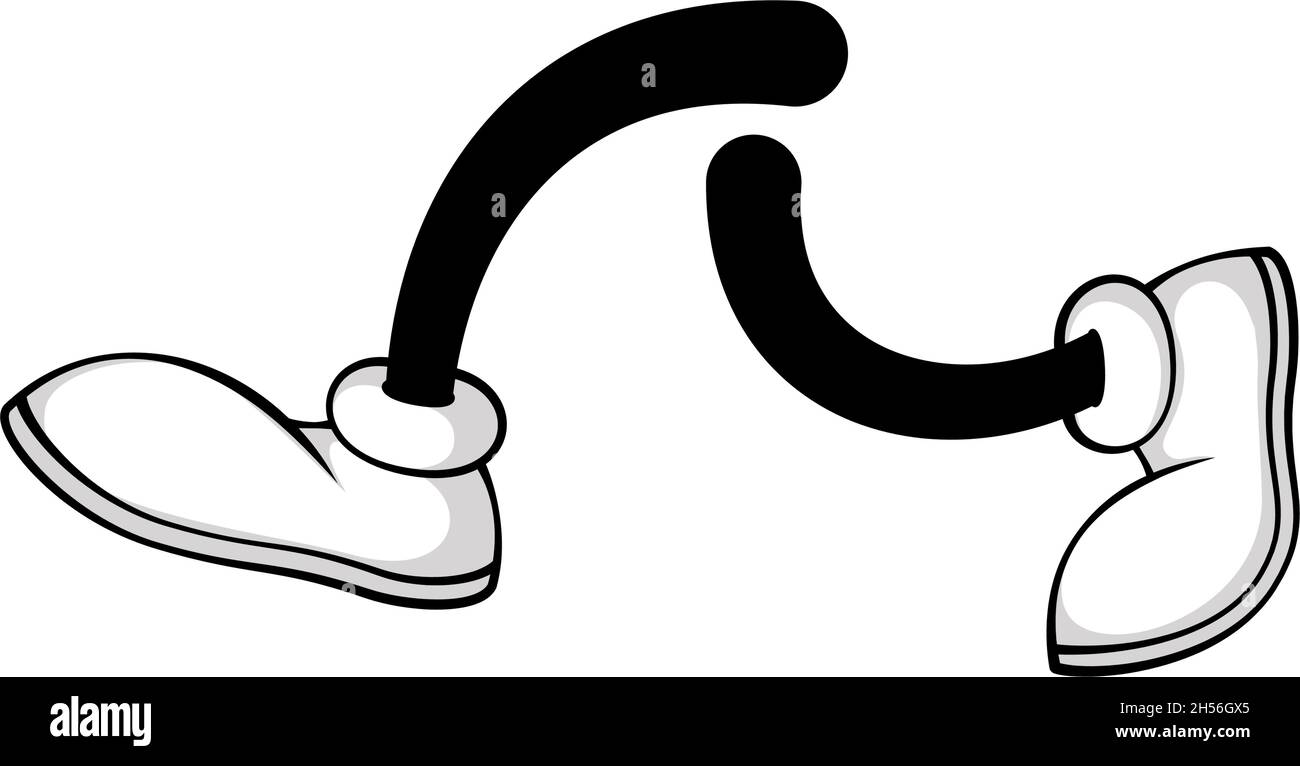 Cartoon Beine gehen, Cartoon Clip Art isoliert in weißen Schuhen ...