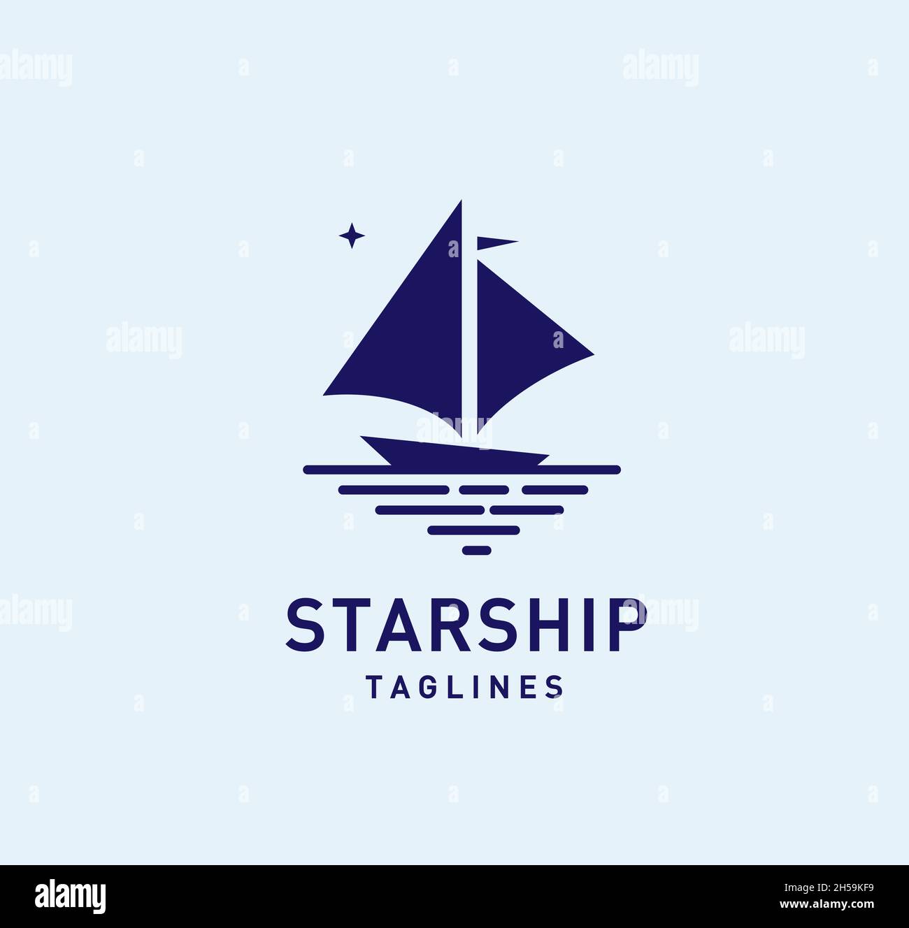 Einfaches Schiff mit Stern-Logo-Vektor-Illustration Stock-Vektorgrafik ...