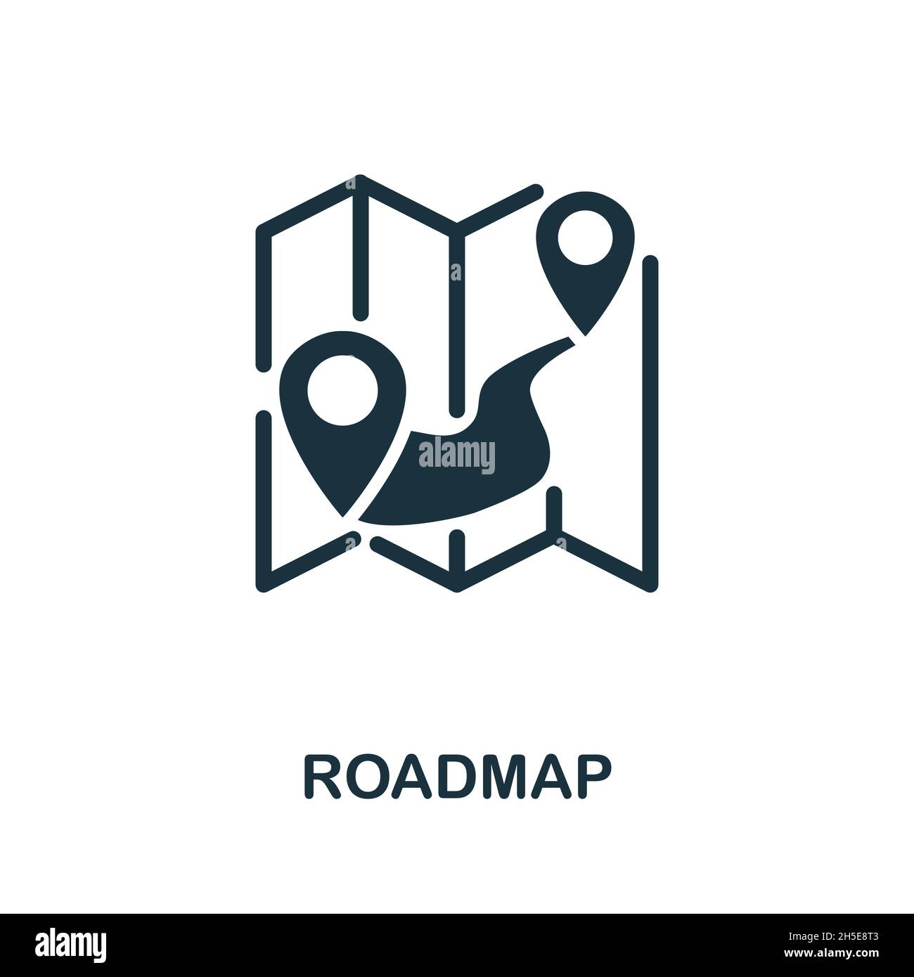 Roadmap-Symbol. Monochromes Schild aus der Digital Transformation ...